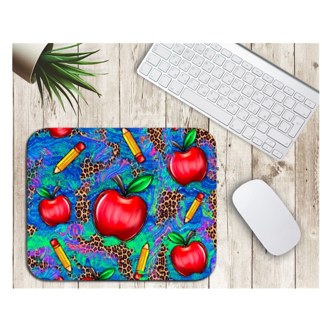 Teacher Apple Leopar Mouse Pad Sublimation Png, Teacher Appl | Inspire Uplift