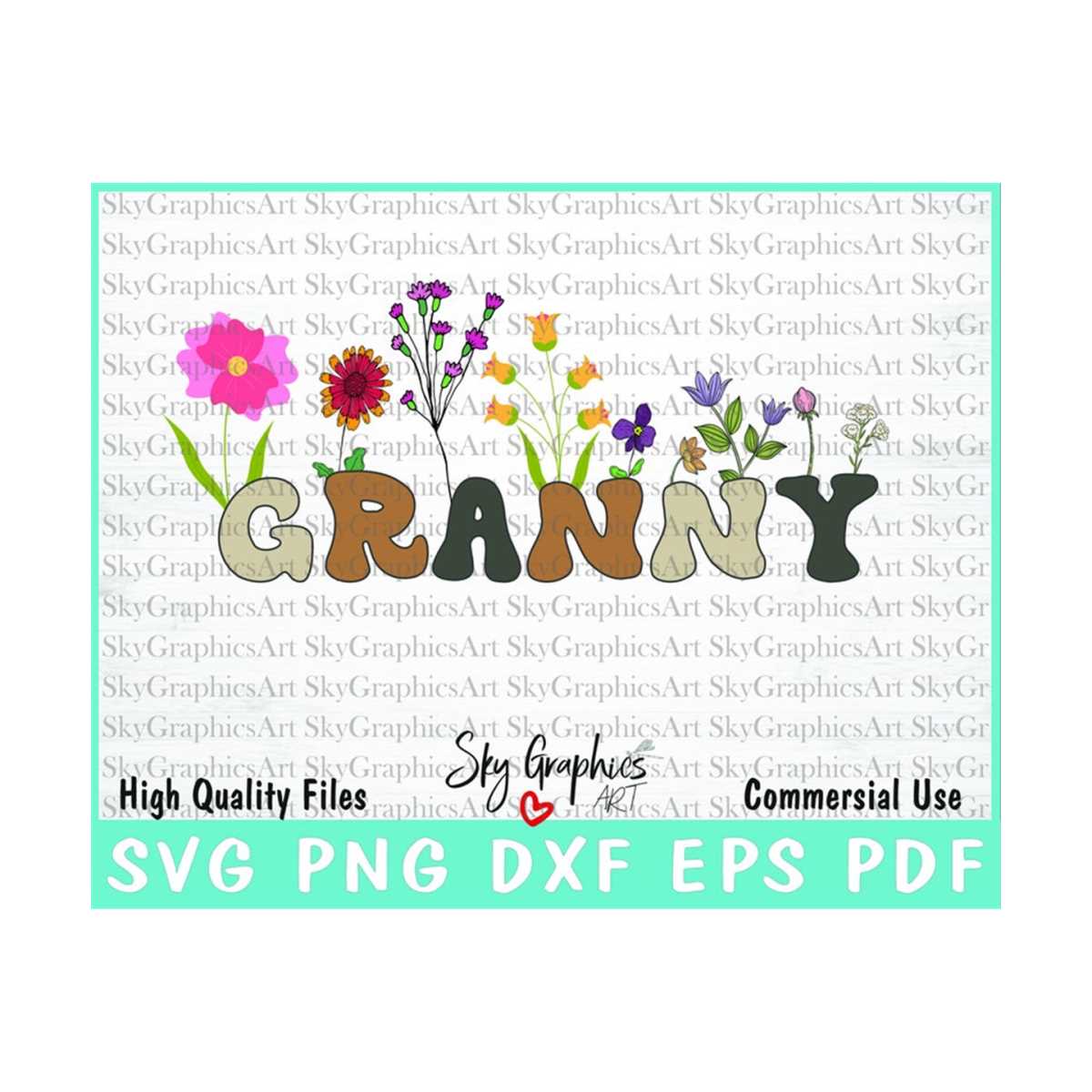 Granny Svg - WildFlower Svg - Grandma Svg, Flower Png, Grann | Inspire ...