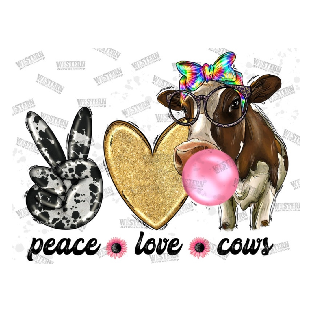 Peace Love Cows Png, Farm Animals Watercolor, Sunflower Png, | Inspire ...
