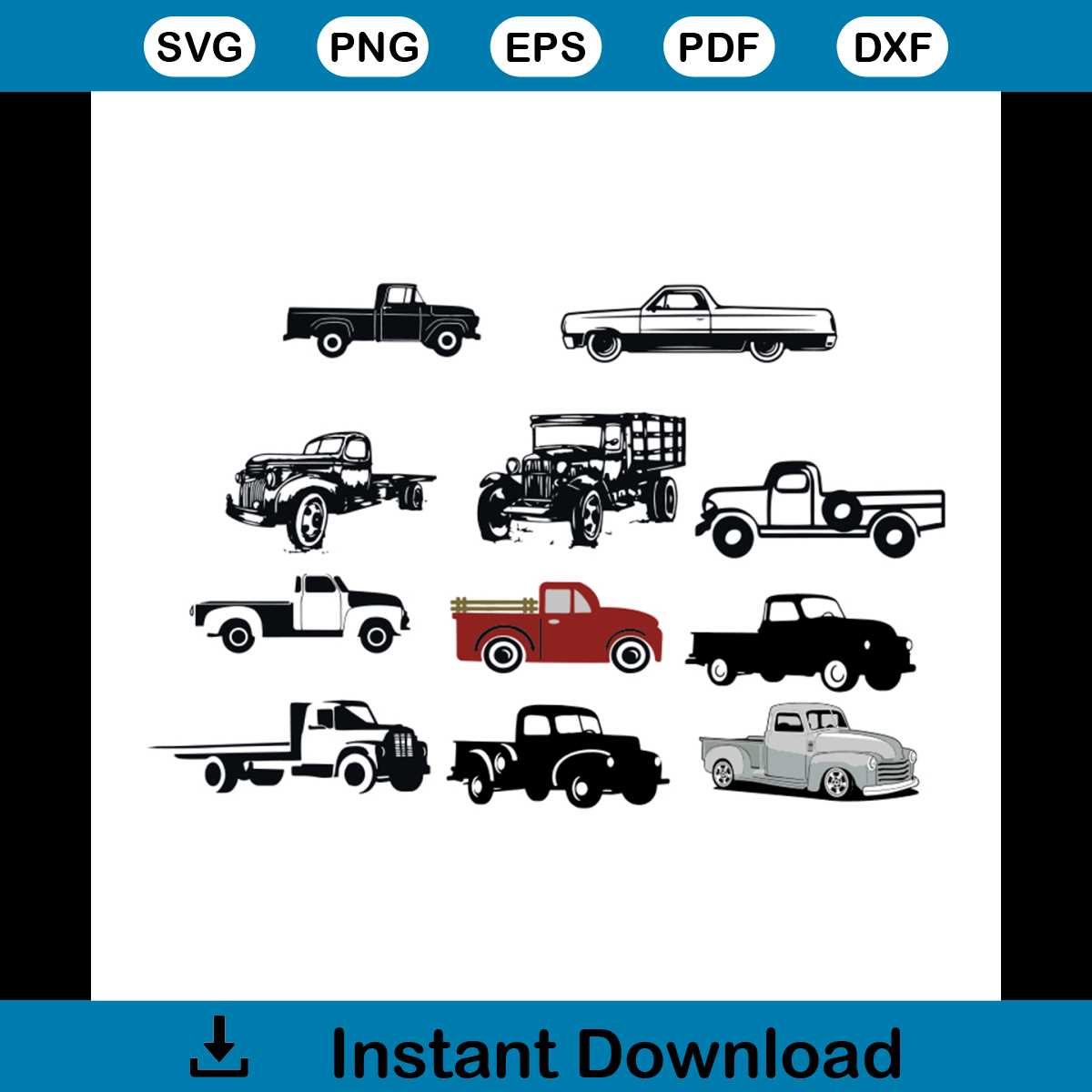 Pickup Truck Bundle Svg, Vehicle Svg, Truck Svg, Vintage Tru | Inspire ...