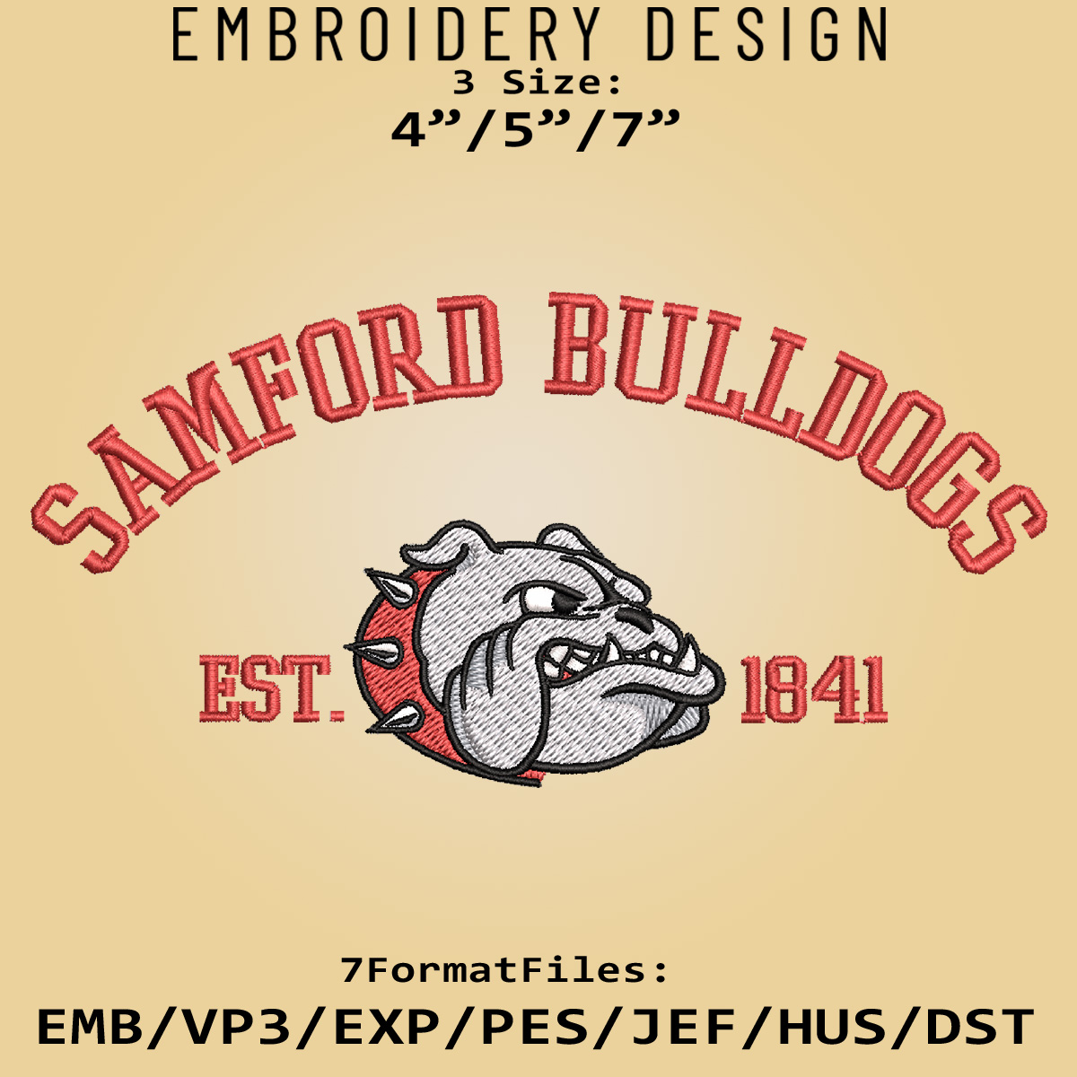 Samford Bulldogs embroidery design, NCAA Logo Embroidery Fil | Inspire ...