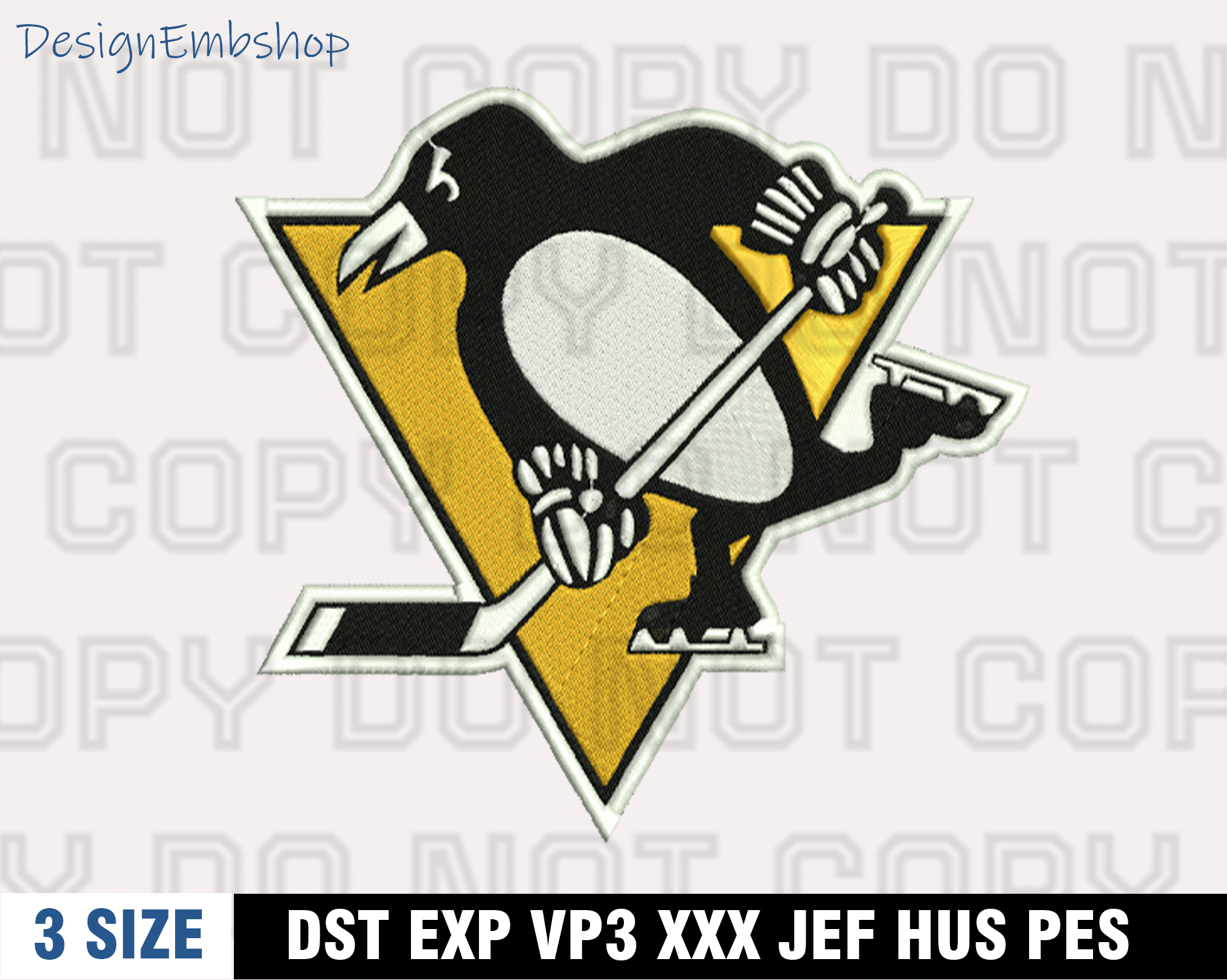 Pittsburgh Penguins Embroidery Designs, NHL Machine Embroide | Inspire ...