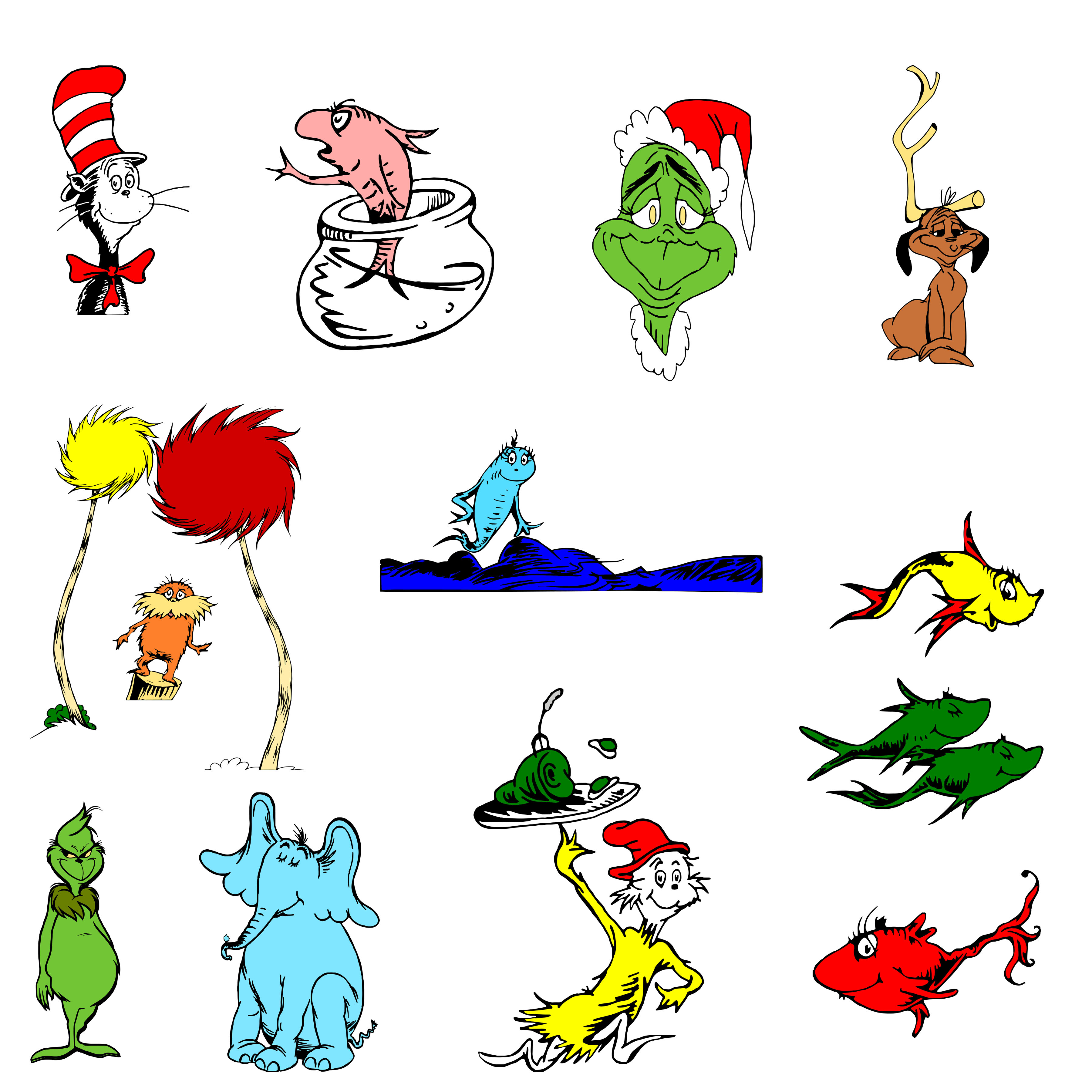 Dr Seuss bundle Svg, Dr Seuss Clipart, Dr Seuss Birthday svg | Inspire ...