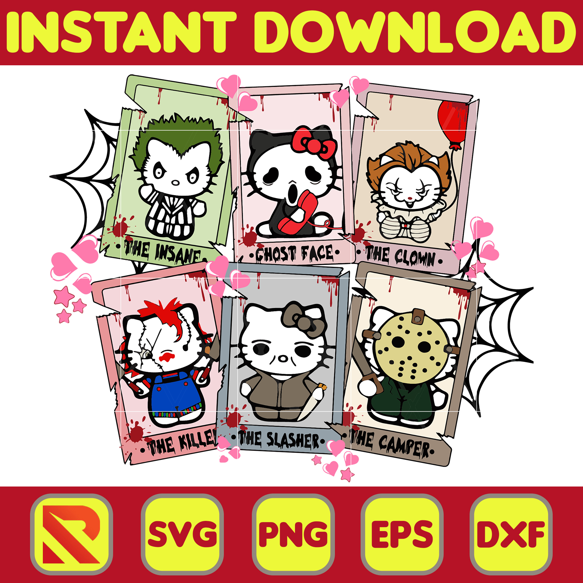 Hello Cats Horror Halloween Svg Png, Layered Hello Cat Svg, | Inspire ...