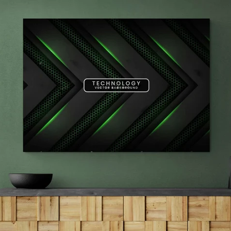 Game Room 3D Canvas Painting Green Office Wall Decor | Inspire Uplift