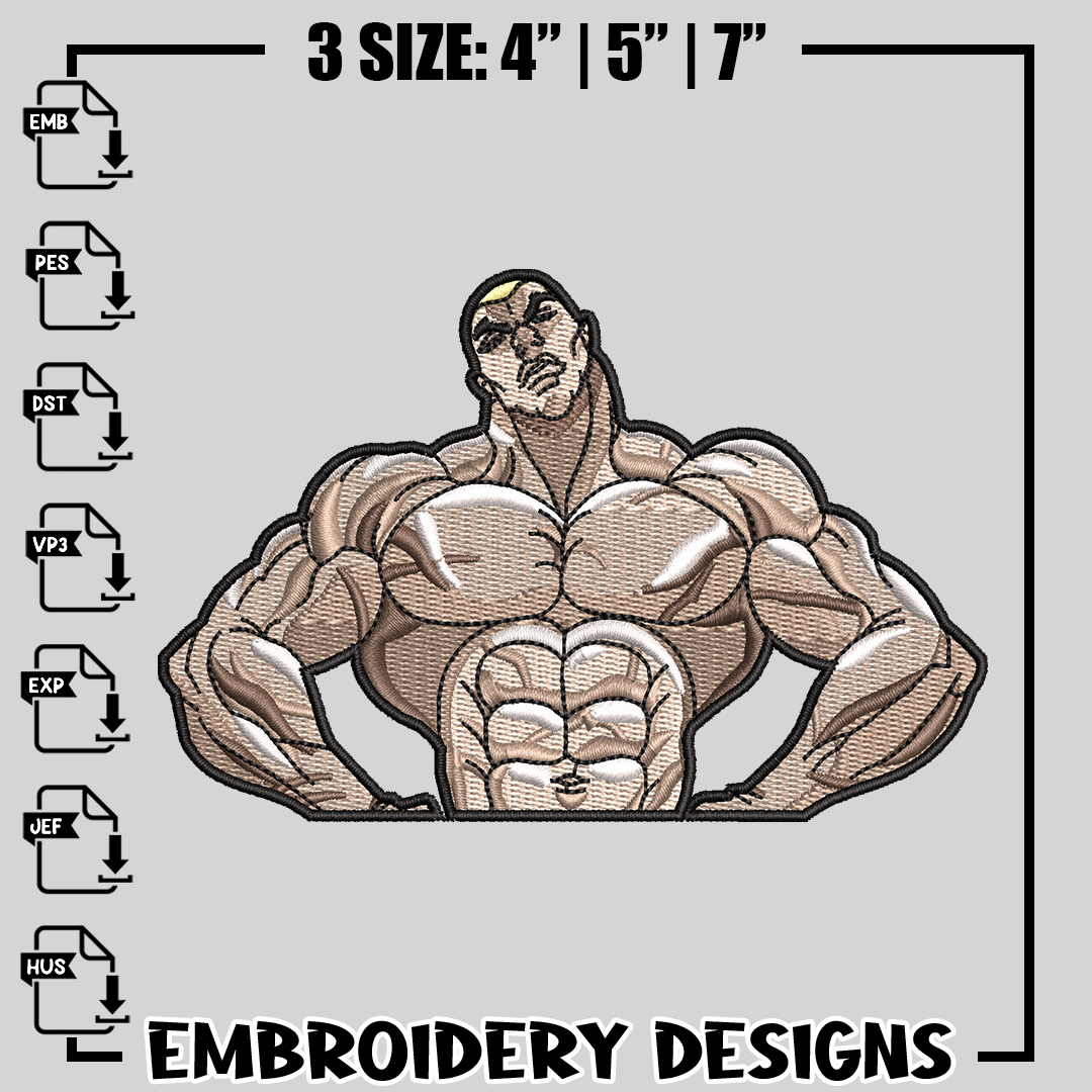 Jack Hanma Body embroidery design, Baki embroidery, anime de | Inspire ...