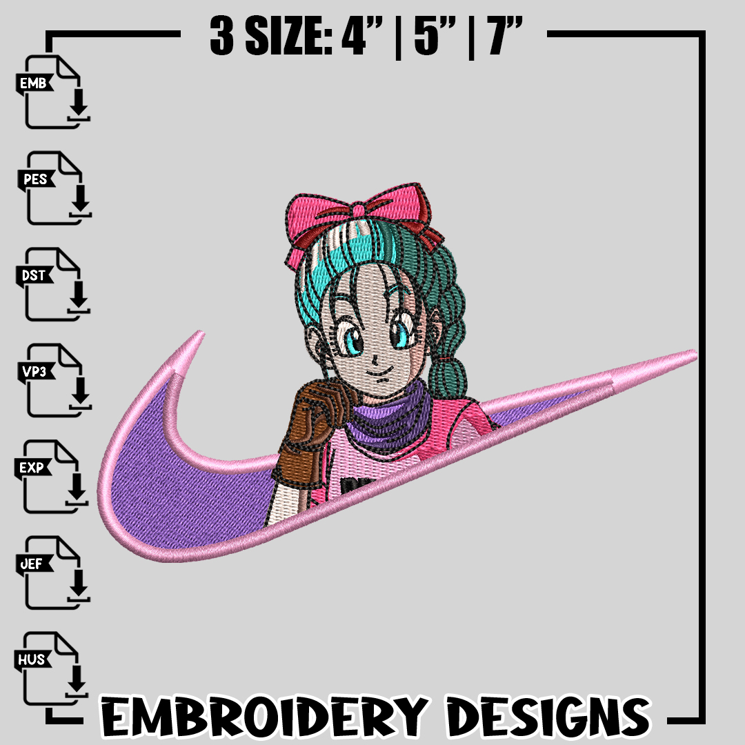 Nike Bulma embroidery design, dragon ball embroidery, nike d | Inspire ...