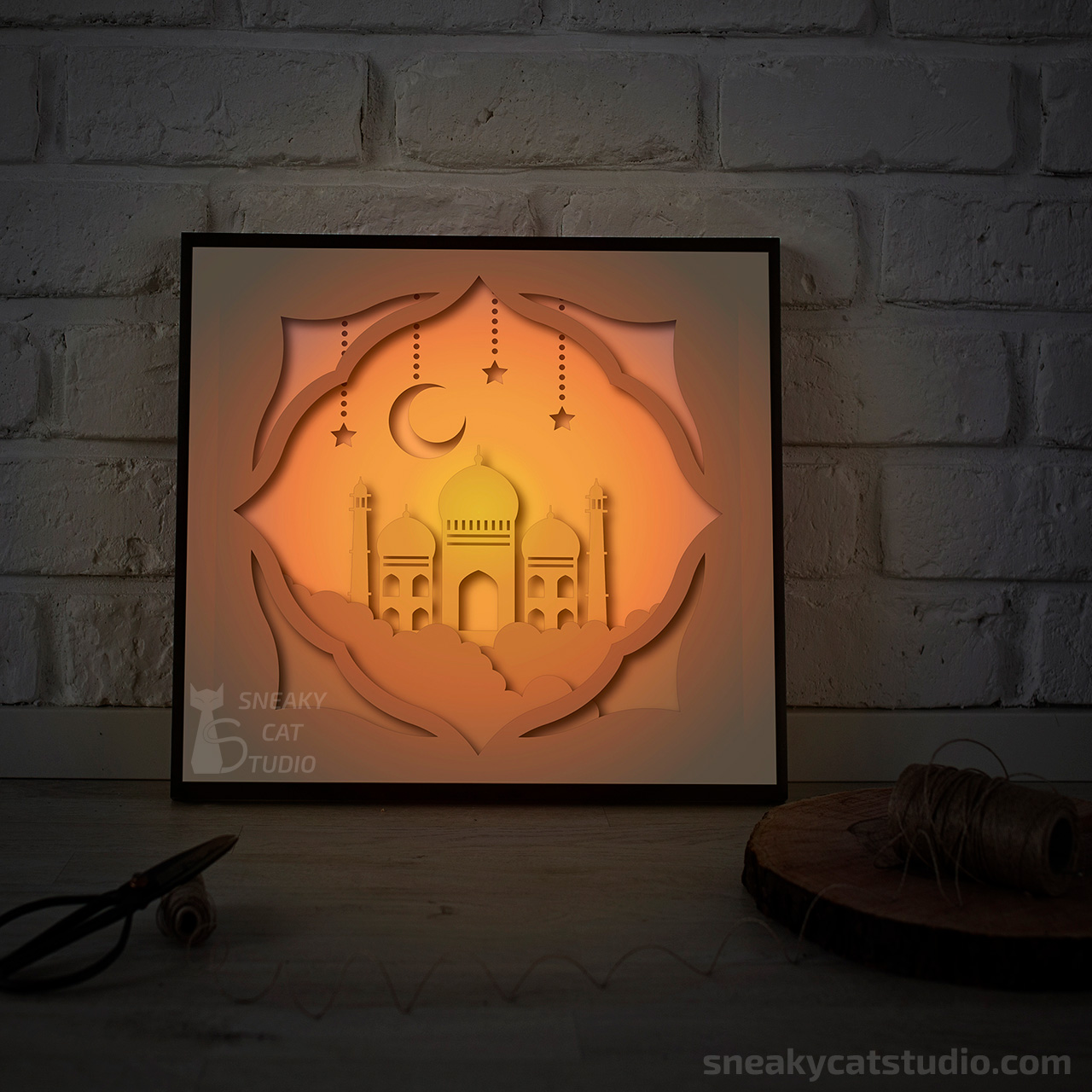 Ramadan Paper Art Light Shadow Box - 3D Papercraft template | Inspire ...