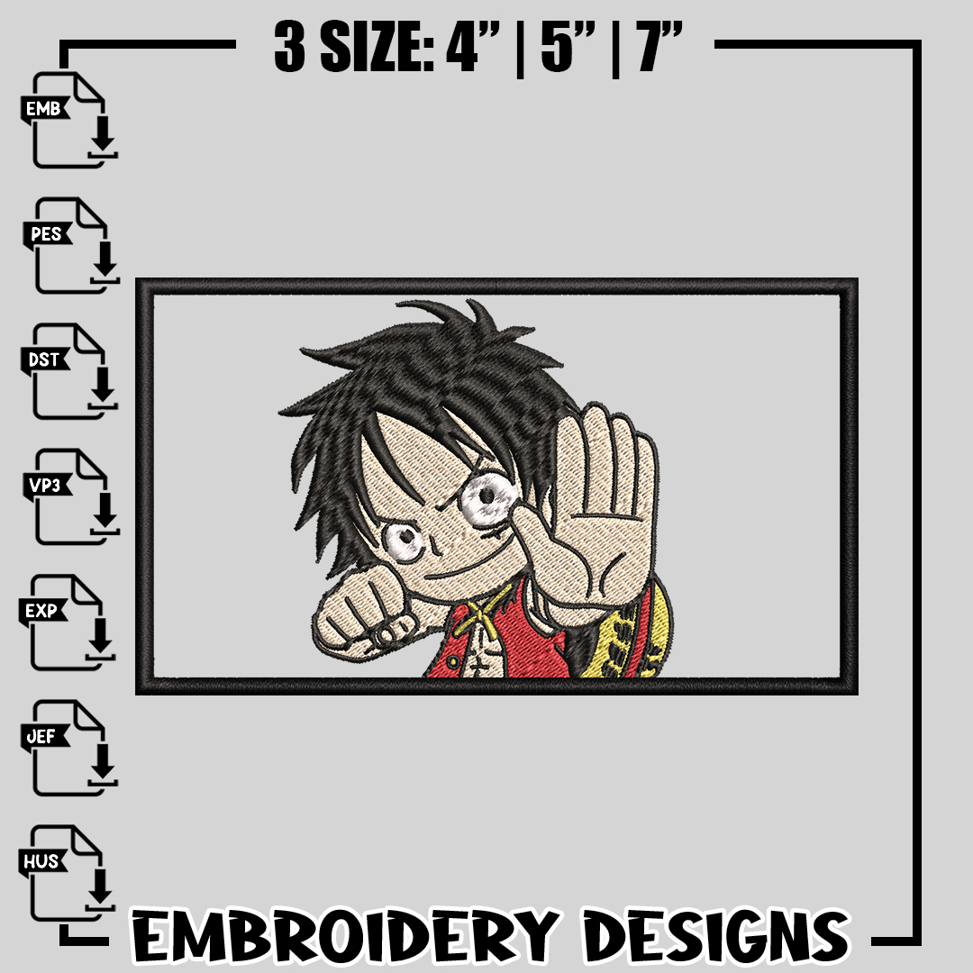 Luffy Baby embroidery design, One Piece embroidery, anime de - Inspire ...