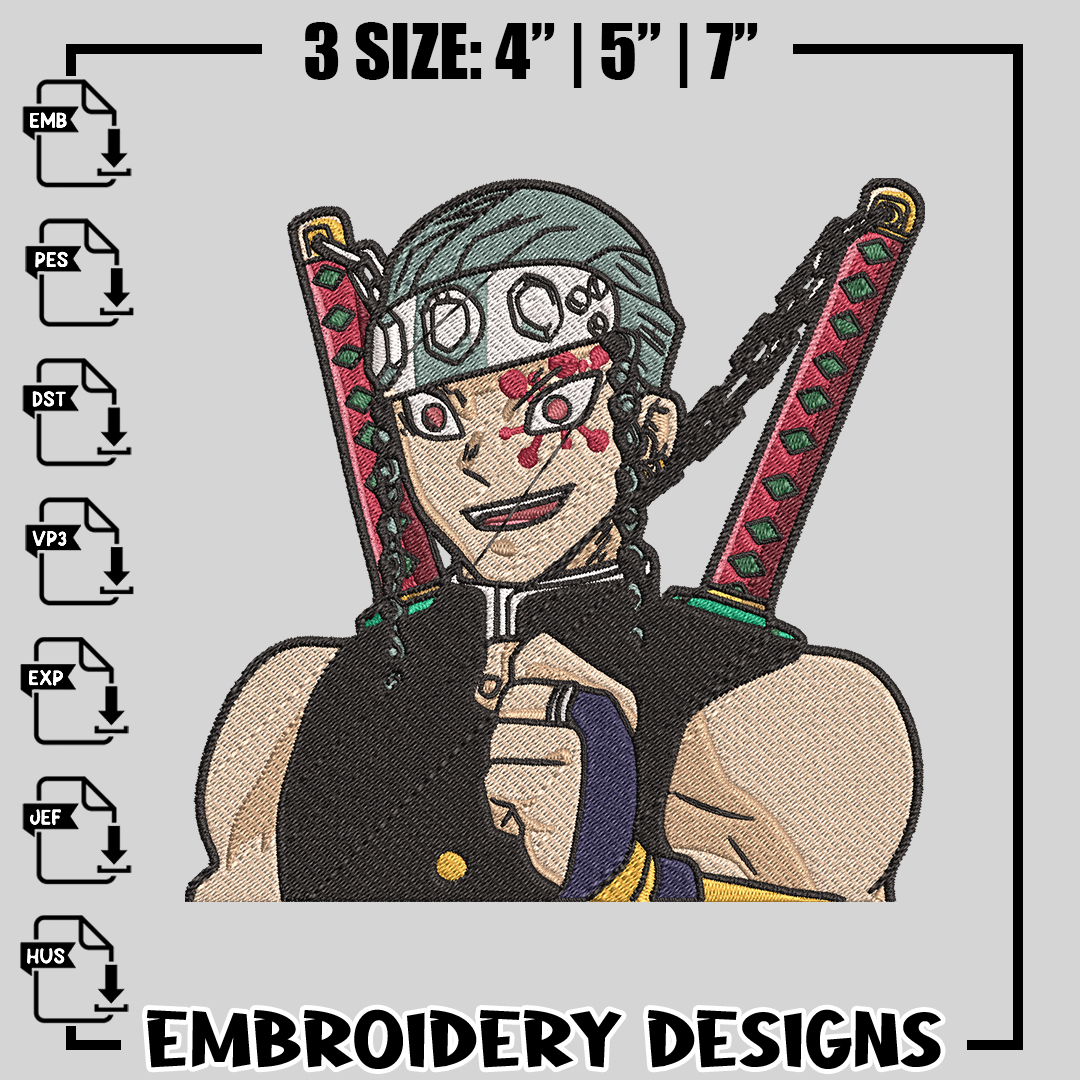 Tengen laugh embroidery design, Kimetsu no Yaiba embroidery, | Inspire ...