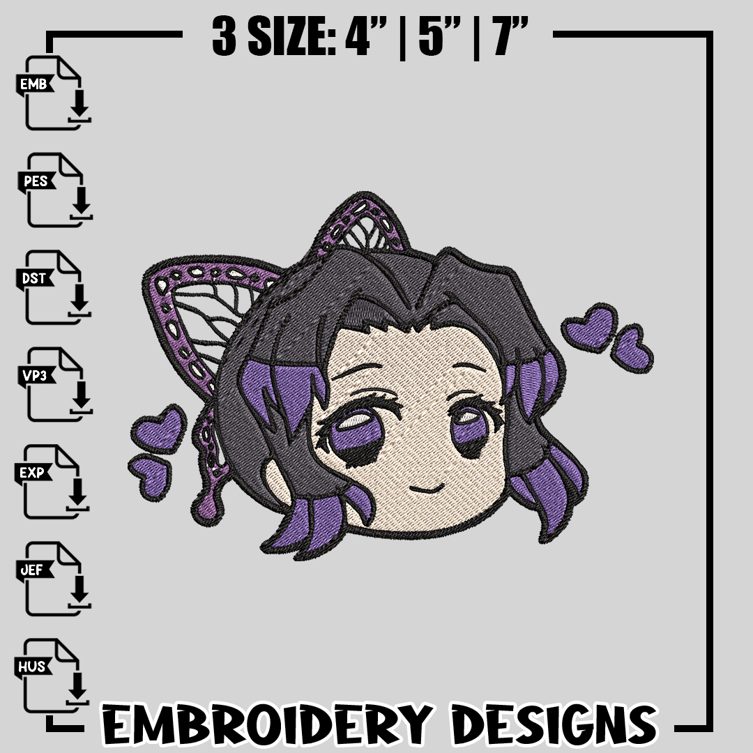 Shinobu chibi embroidery design, Kimetsu no Yaiba embroidery | Inspire ...