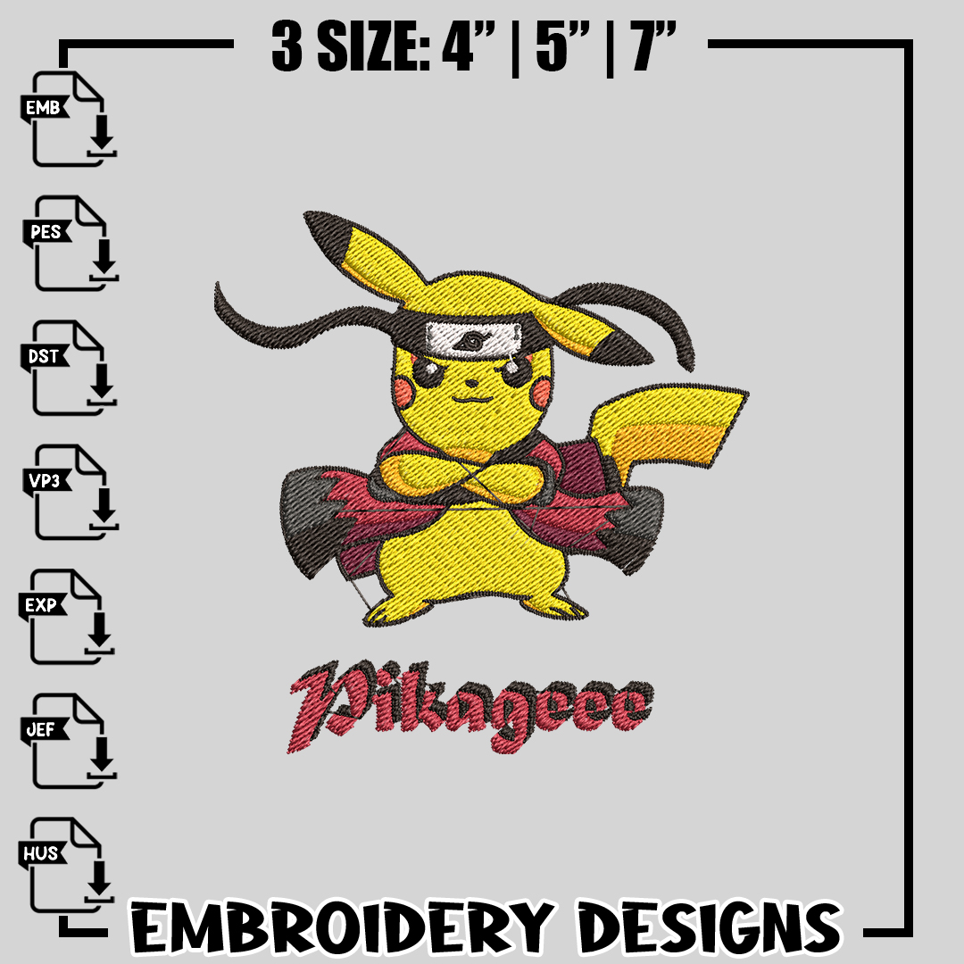 Uchiha pikachu embroidery design, Pokemon embroidery, anime | Inspire ...