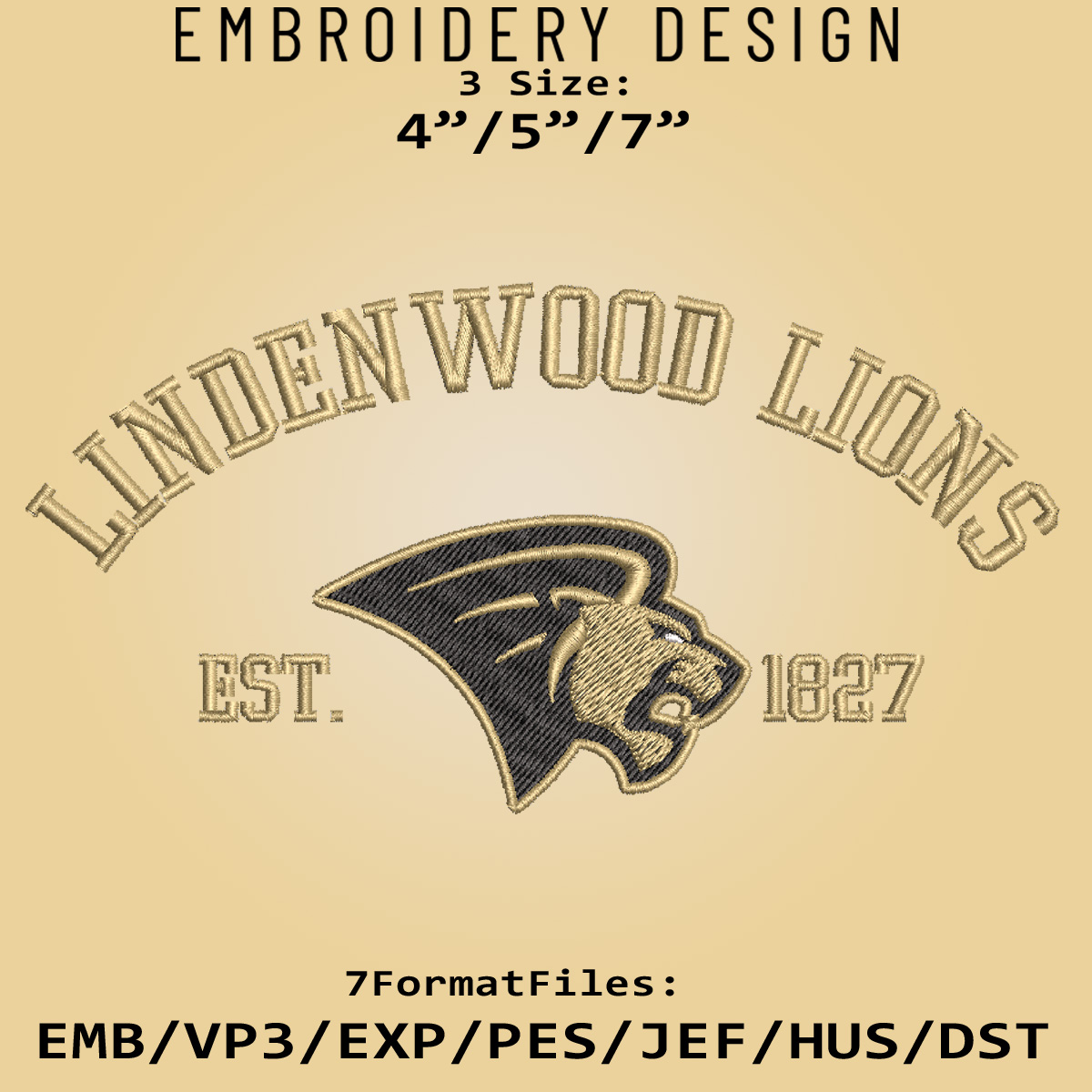 Lindenwood Lions embroidery design, NCAA Logo Embroidery Fil | Inspire ...