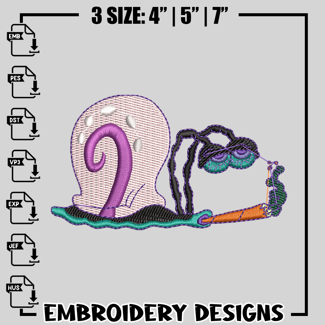 Gary the Snail embroidery design, cartoon embroidery, cartoo | Inspire ...