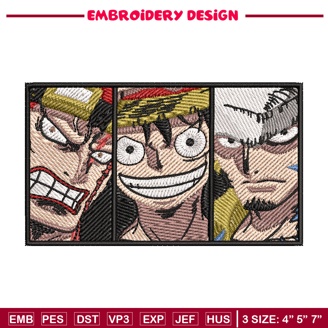 Big 3 priate embroidery design, One piece embroidery, Anime | Inspire ...