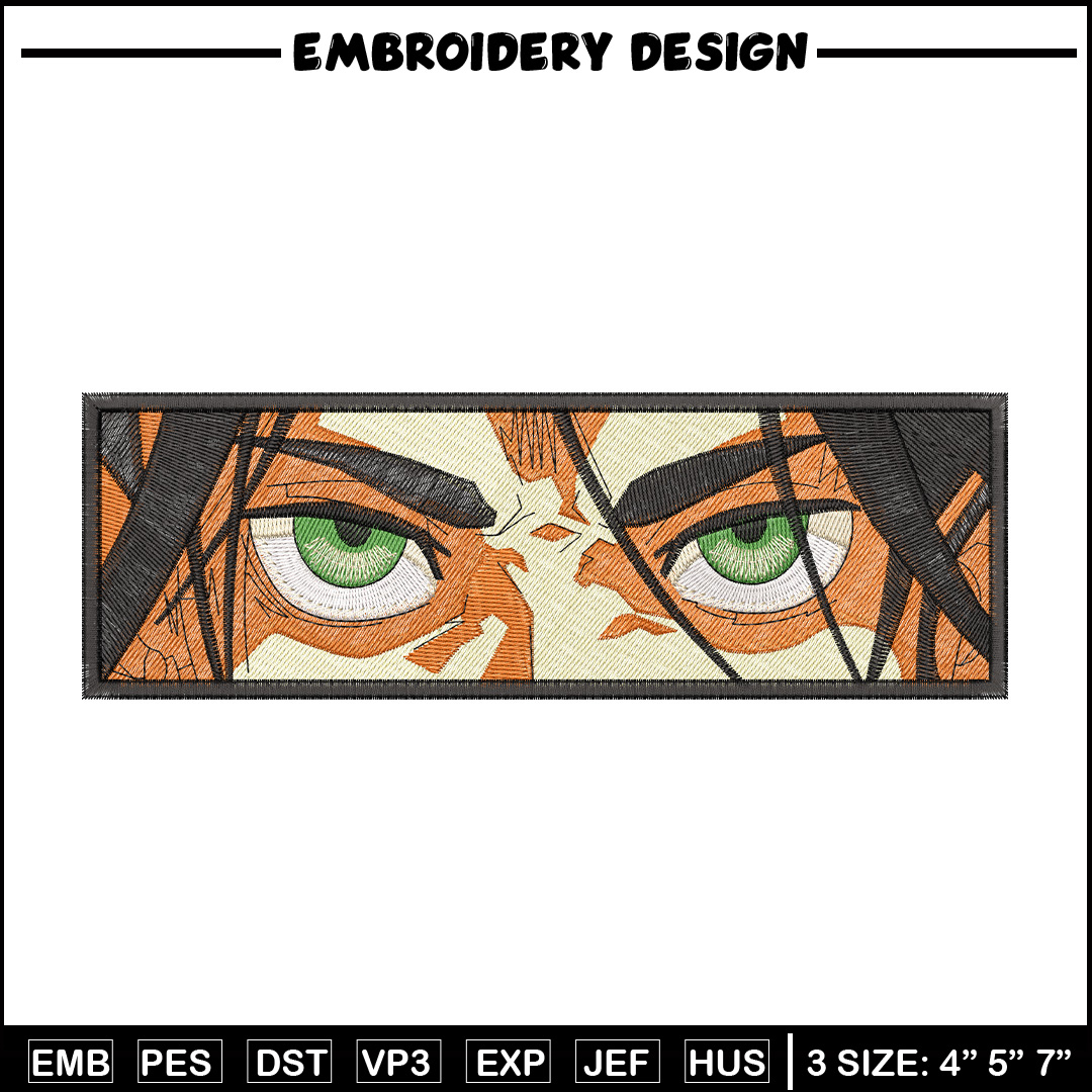 Eren eyes embroidery design, Aot embroidery, Embroidery file | Inspire ...