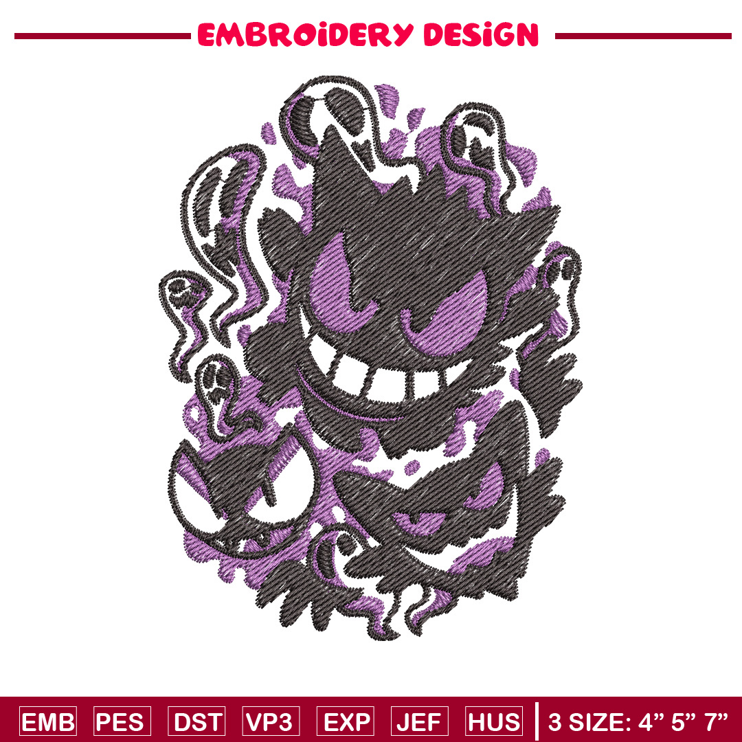 Gengar evolution embroidery design, Pokemon embroidery, Anim | Inspire ...