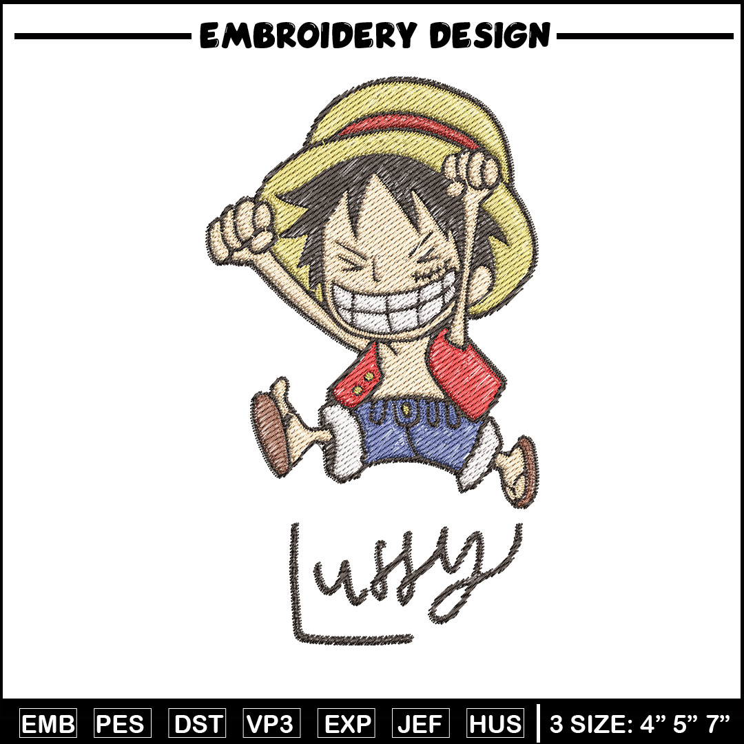 Luffy chibi embroidery design, One piece embroidery, Anime d | Inspire ...