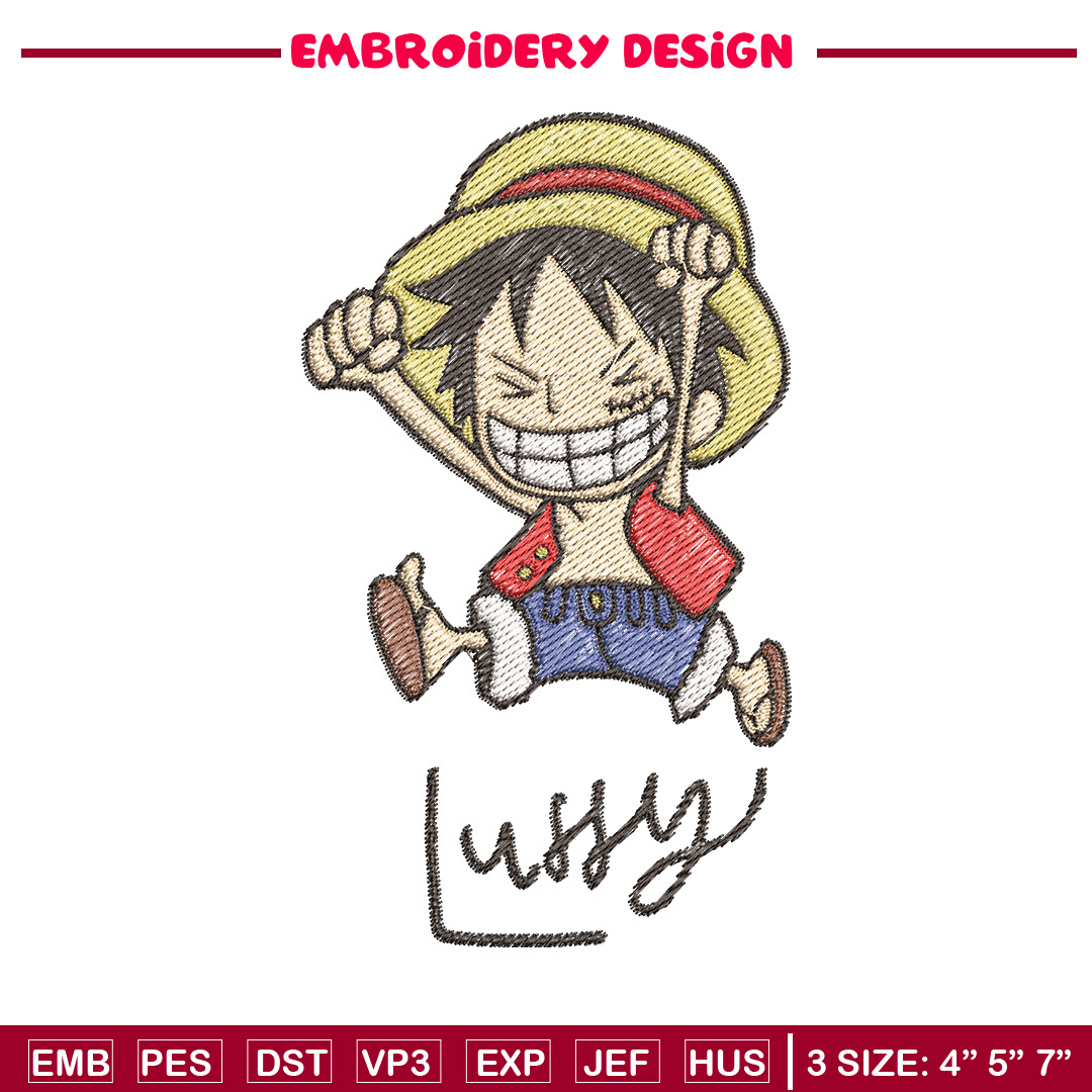 Luffy chibi embroidery design, One piece embroidery, Anime d | Inspire ...