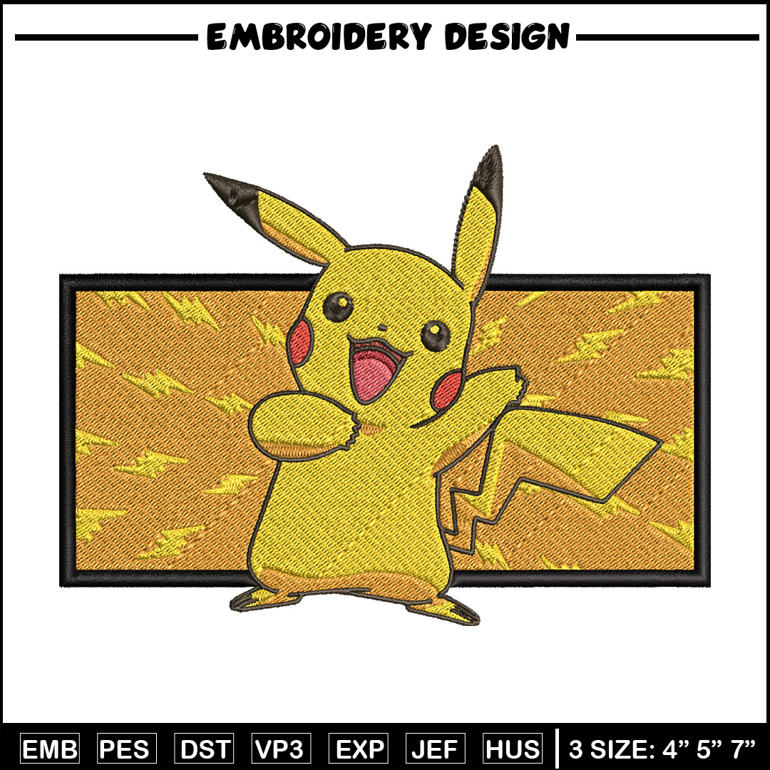 Pikachu box embroidery design, Pokemon embroidery, Anime des | Inspire ...