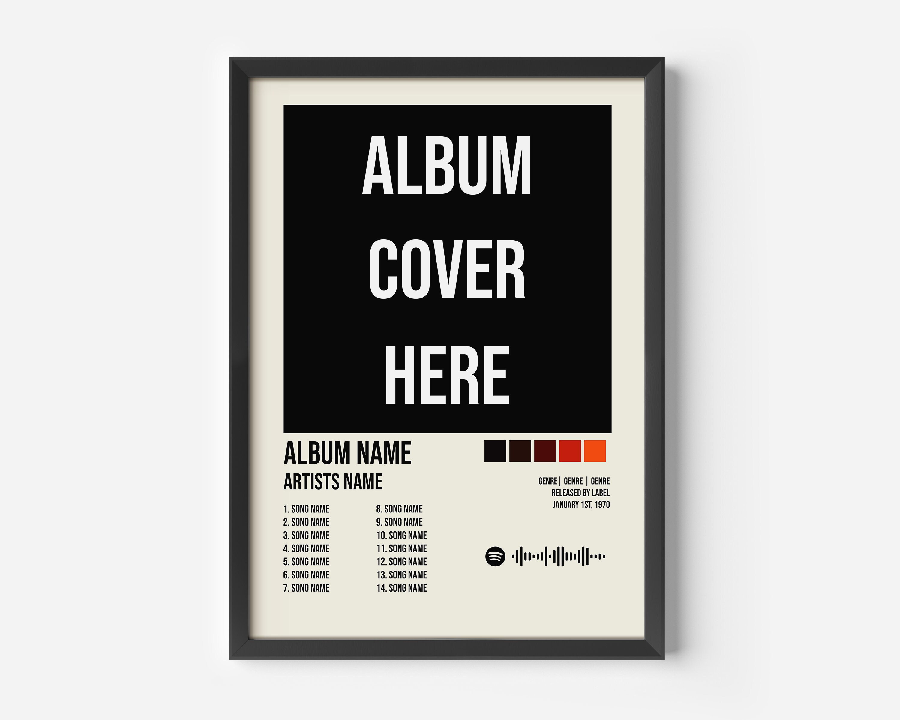 Custom Album Cover Album Cover Print Personalised Album Pr - Inspire Uplift