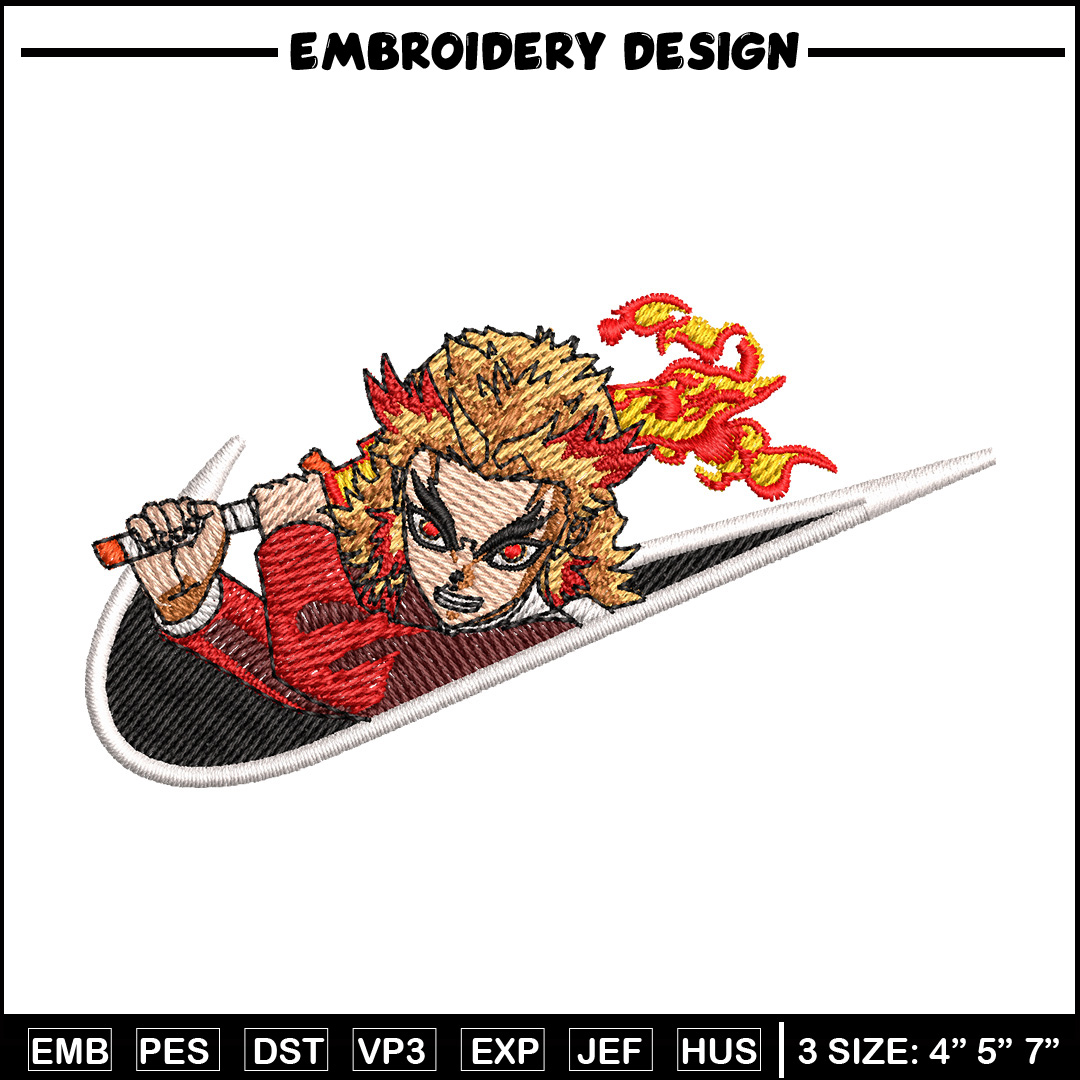 Rengoku x nike embroidery design, Rengoku embroidery, Nike d | Inspire ...