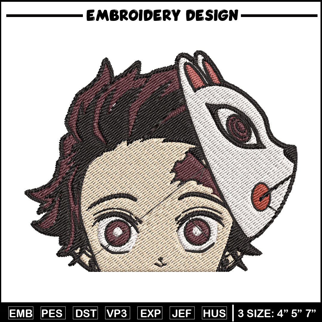 Tanjiro mask embroidery design, Tanjiro embroidery, Anime de | Inspire ...