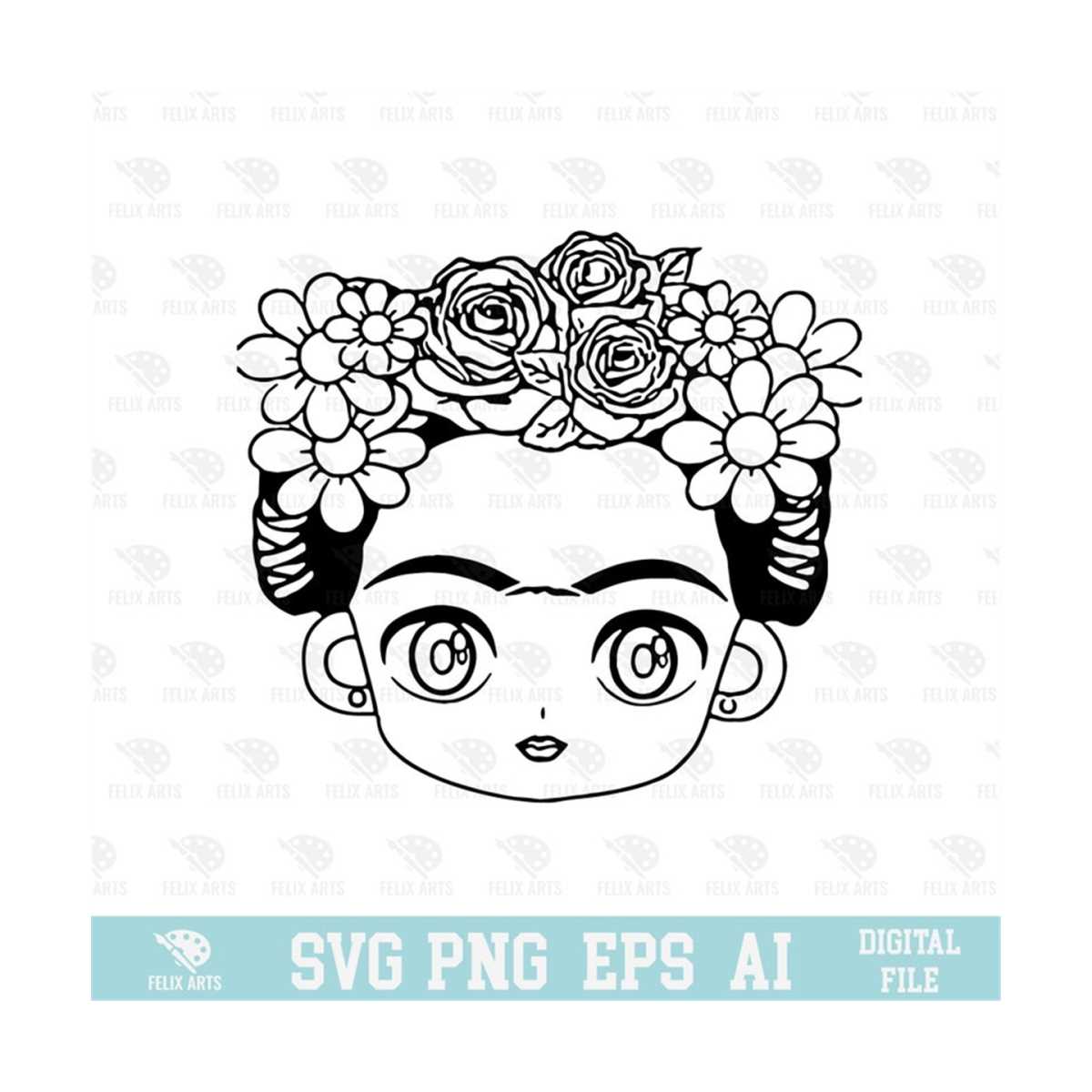 Cute Frida Kahlo Printable Digital Download DesignSVG, PNG, - Inspire ...
