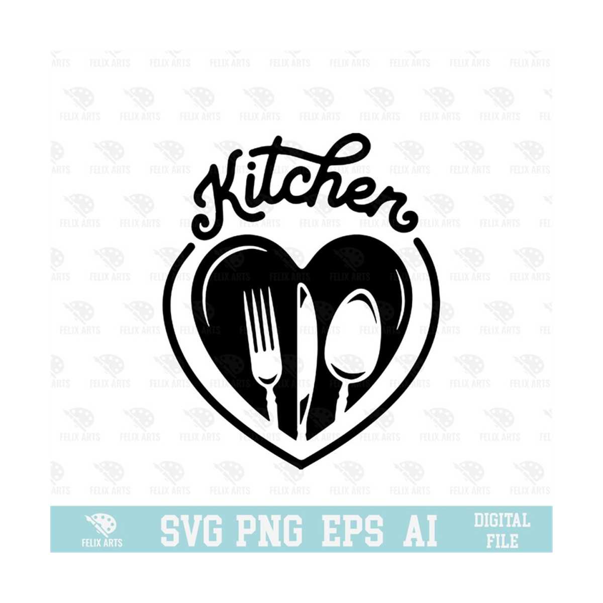 Kitchen Heart SVG, EPS, PNG, Circuit Files, For T-shirts, Mu | Inspire ...
