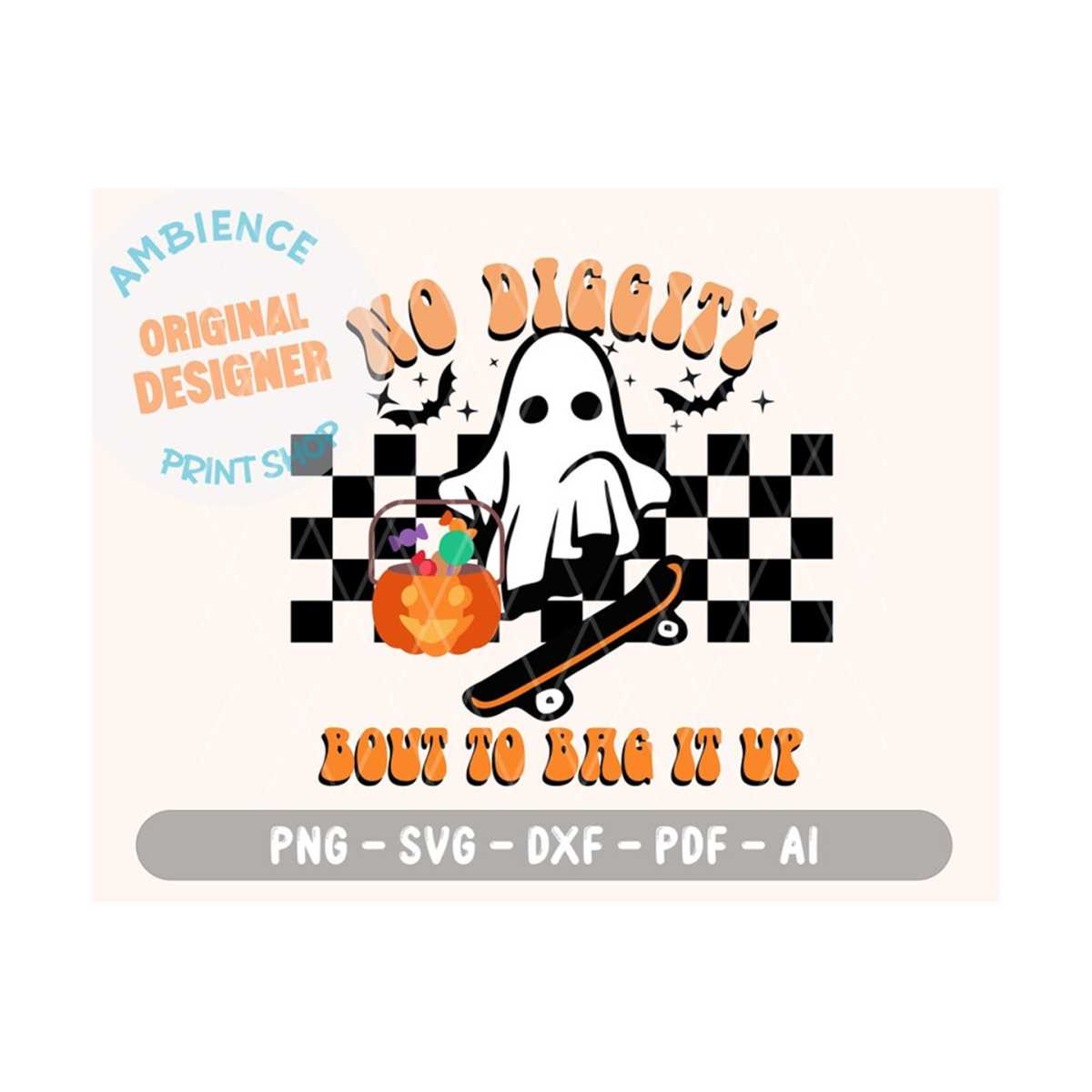 No Diggity Bout To Bag It Up png, Cool Ghost png, Retro Ghos - Inspire ...