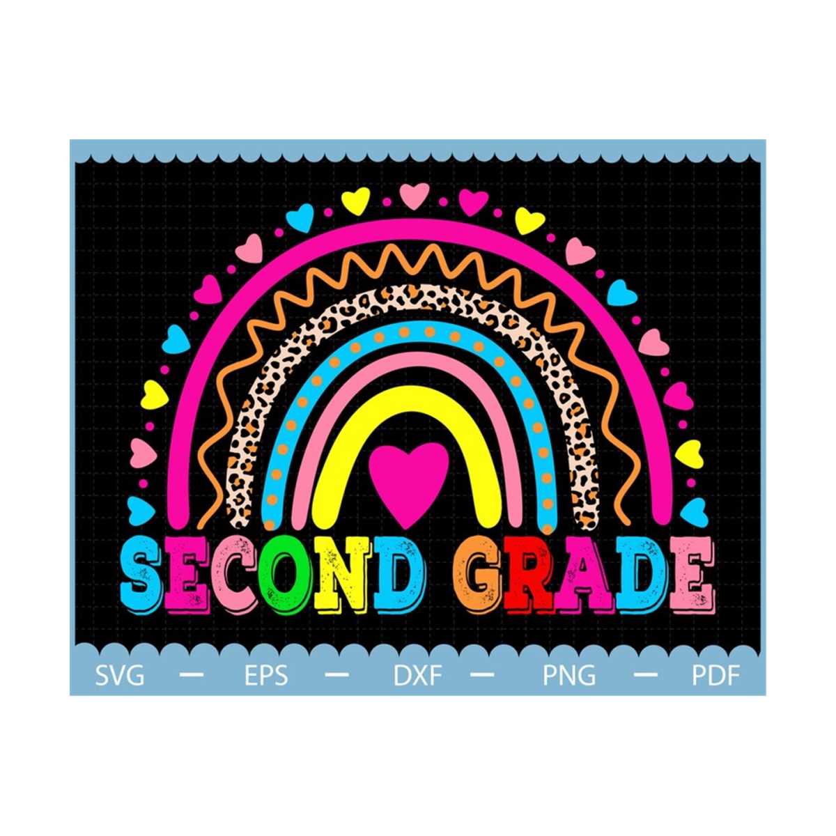 Back To School Rainbow Second Grade Svg, Hello School Svg, F - Inspire ...