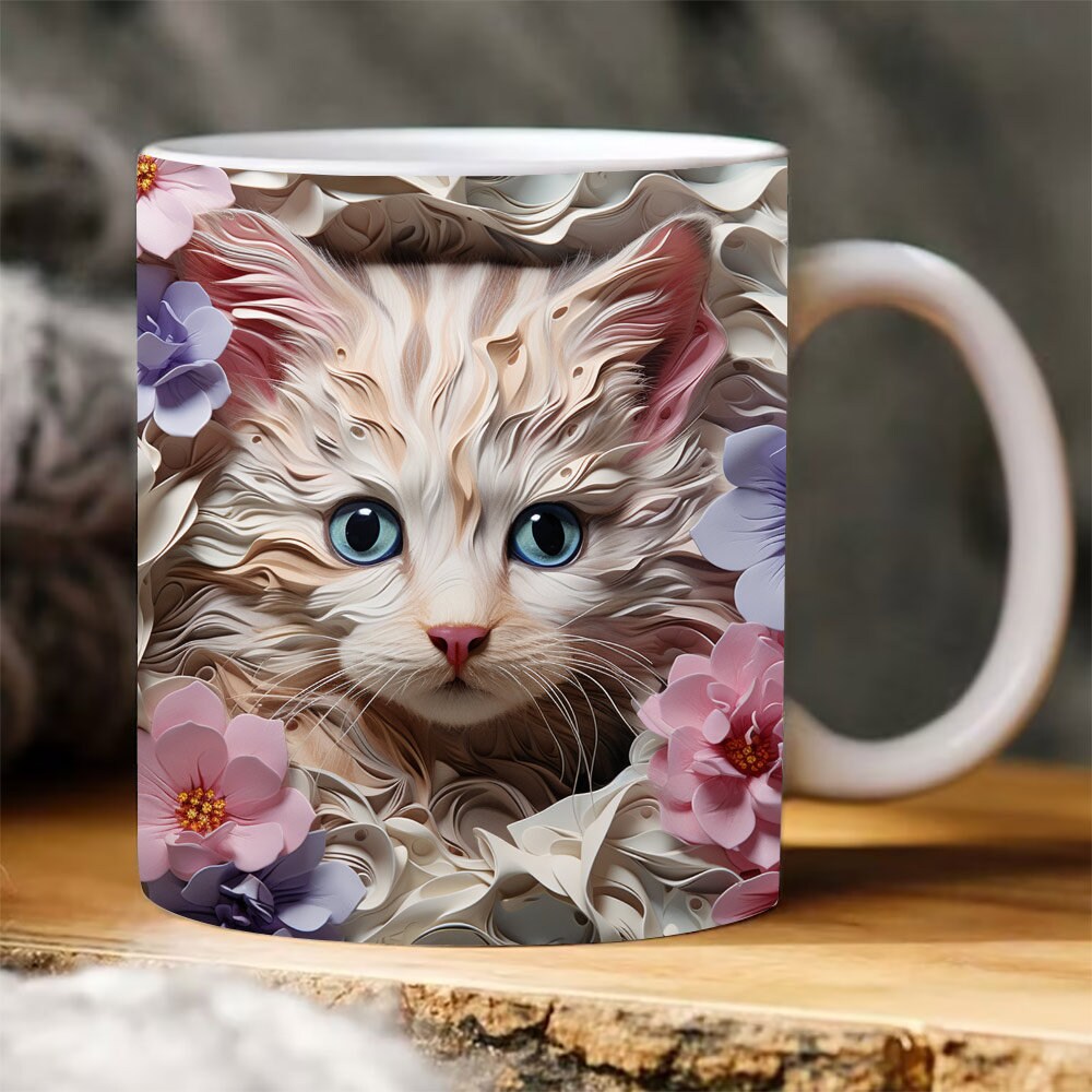 3D Kitten Mug Design - Inspire Uplift