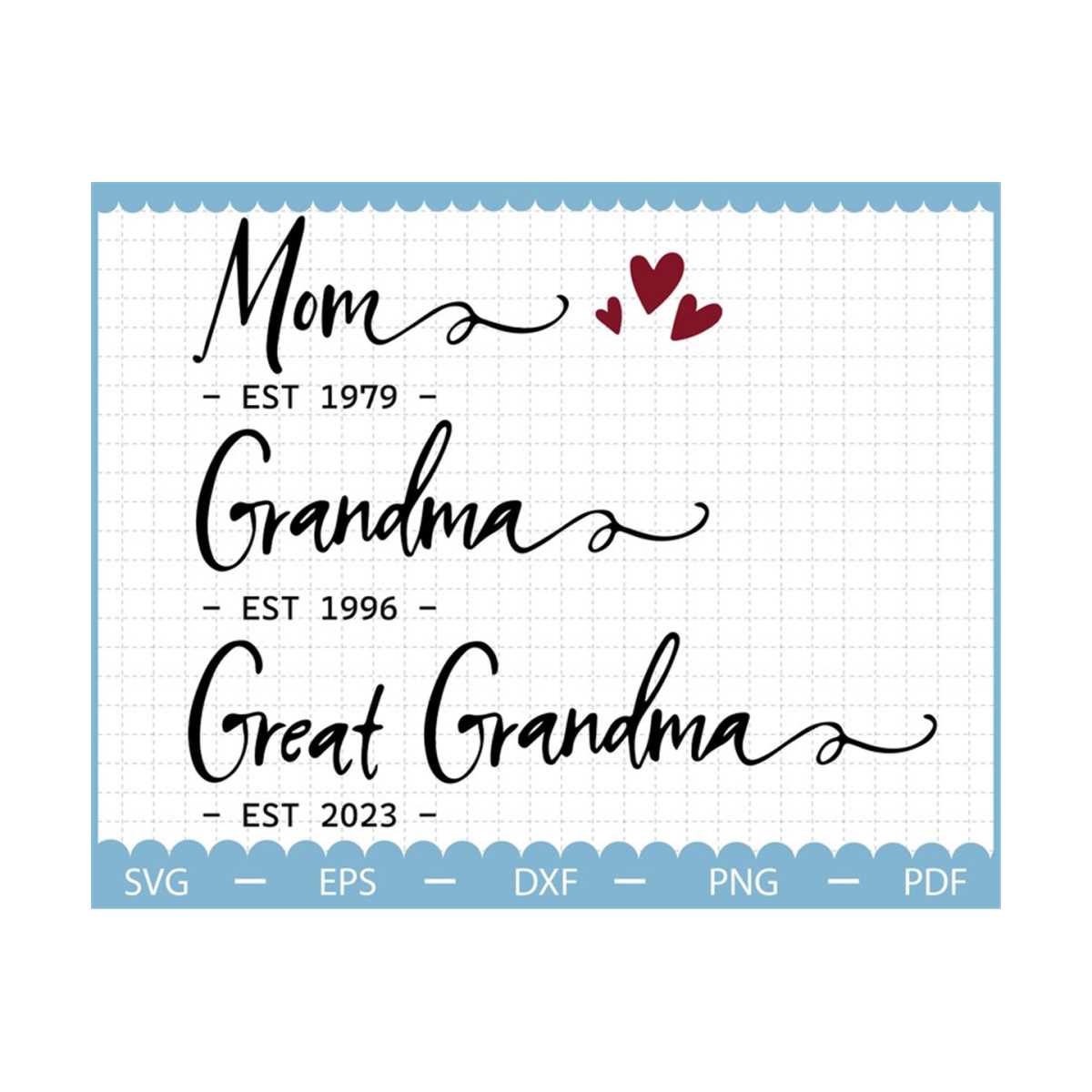 Mom est svg, Grandma est 2023 svg, Funny Grandma Gift svg, m | Inspire ...