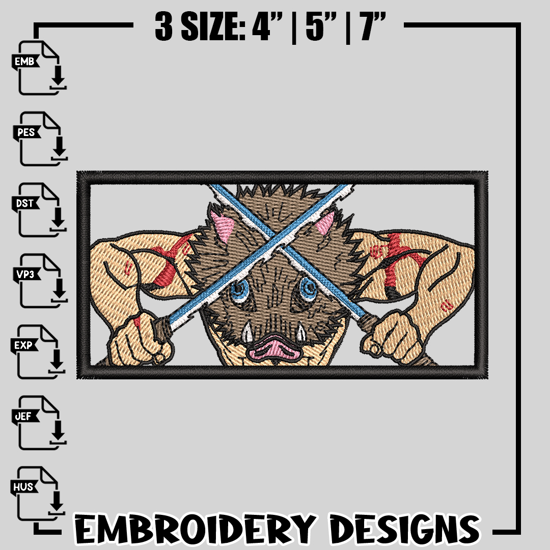 Hashibira Inosuke embroidery design, Kimetsu no Yaiba embroi | Inspire ...