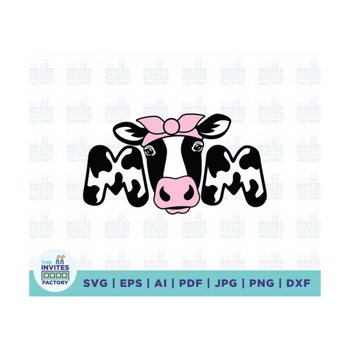 Cow Mom svg, Cow mama svg, cow svg, Cow Mom Face with Bow, K | Inspire ...