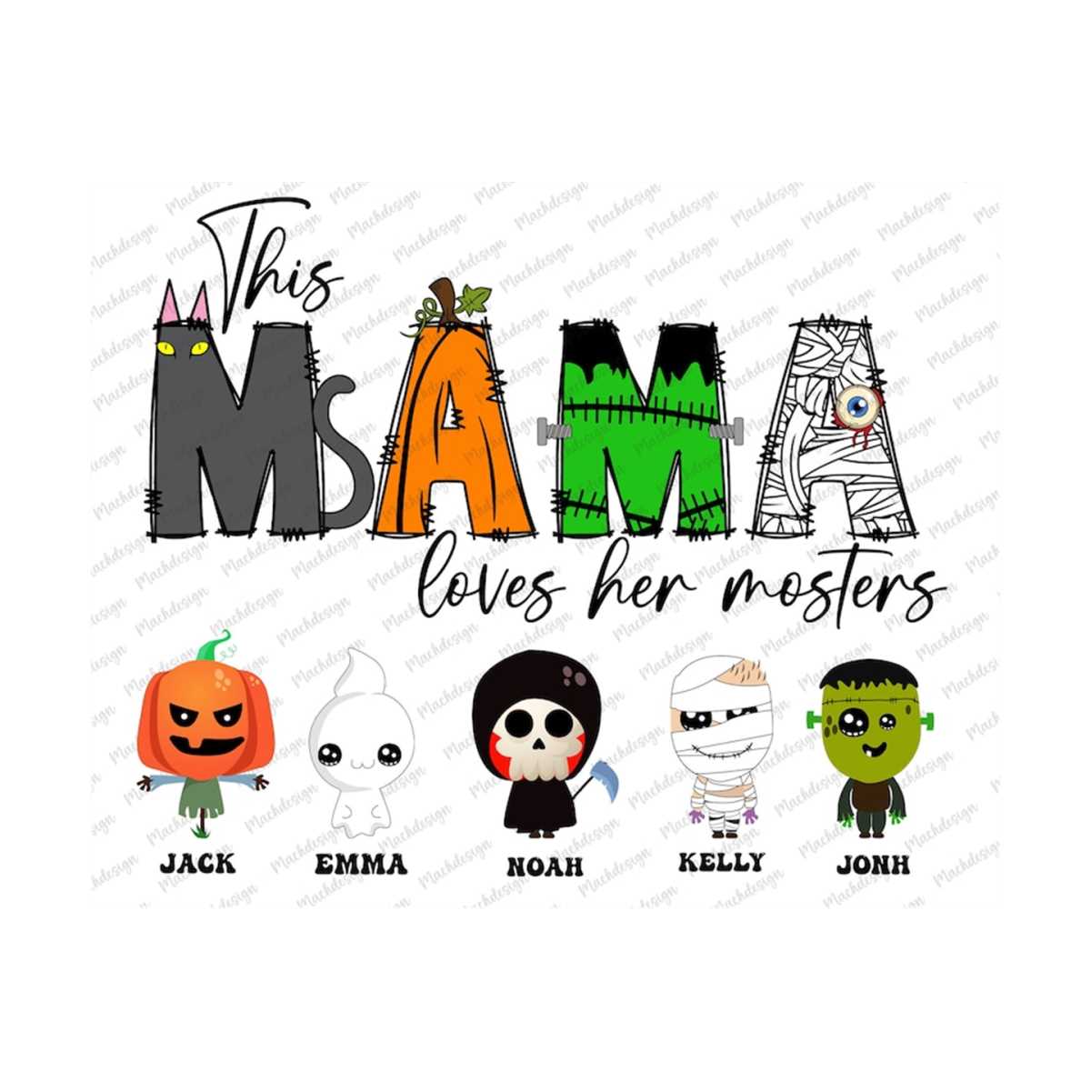 Personalized This Mama Loves her Monsters PNG, Spooky Season | Inspire ...
