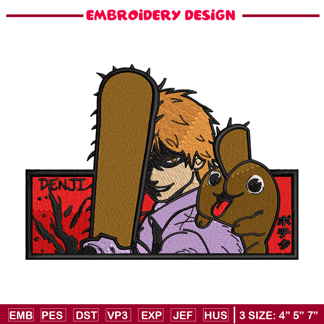 Denji horror embroidery design, Chainsaw embroidery, Anime d - Inspire ...