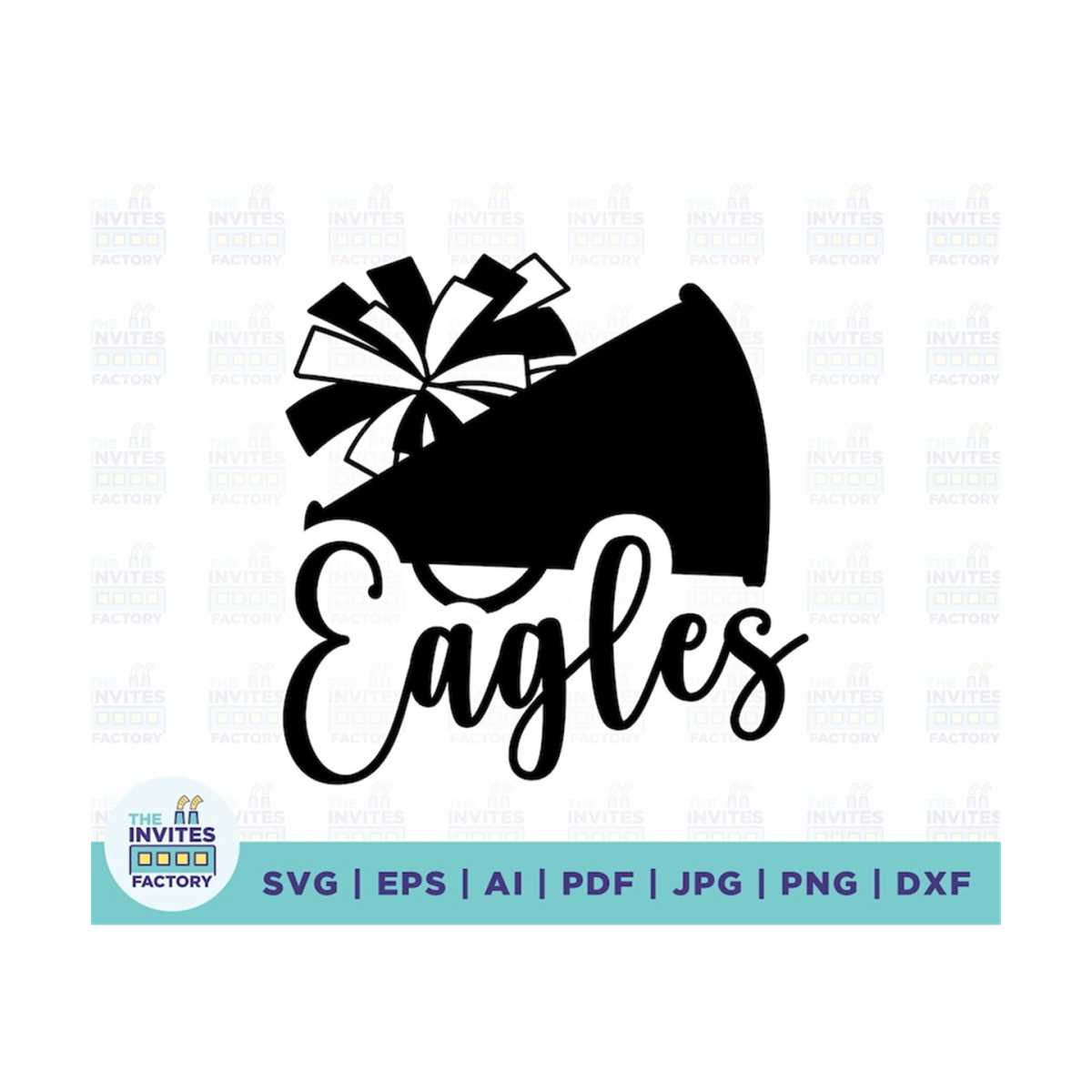 Eagles svg, Cheerleader svg, pom pom svg, megaphone cheer sq | Inspire ...