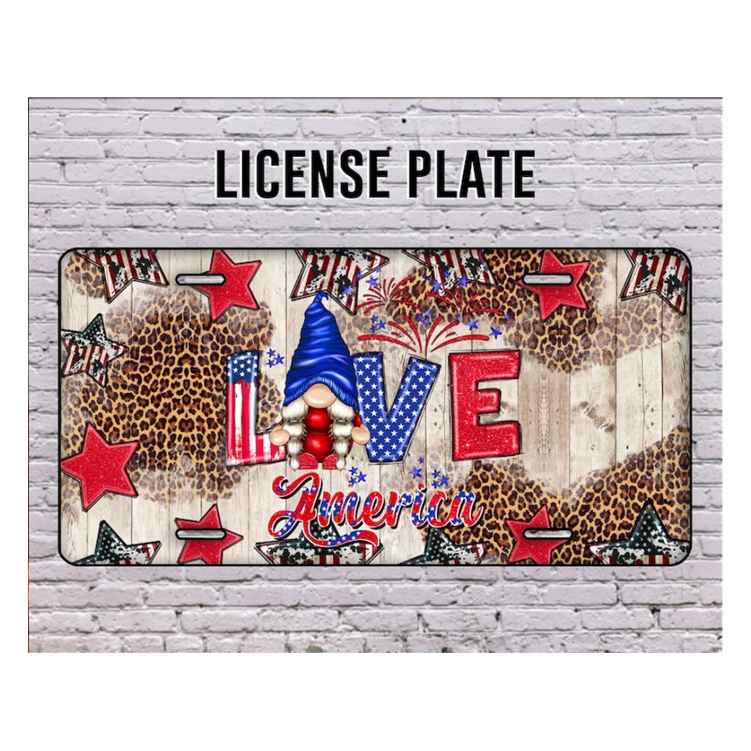 Love America License Plate,American Gnome License Plate Png, | Inspire ...