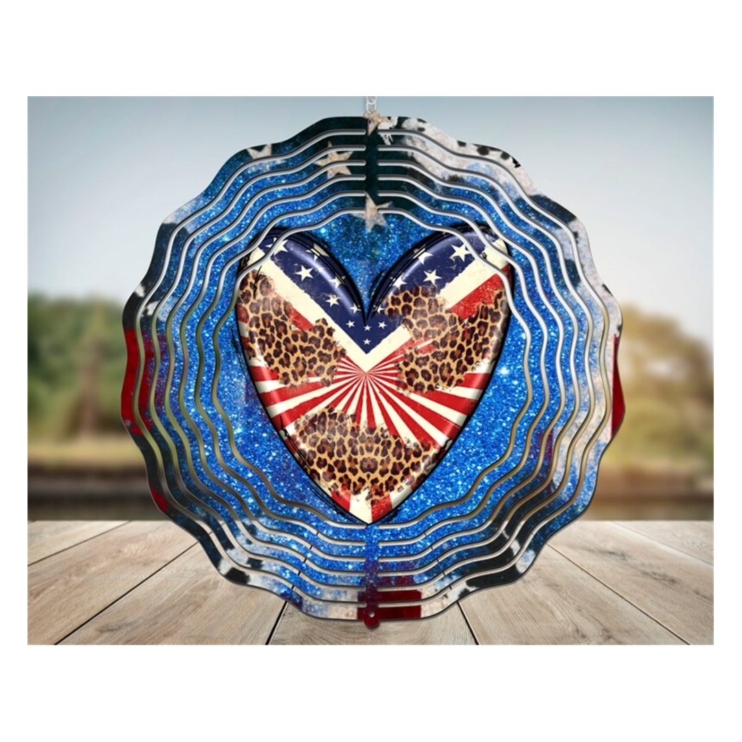 American heart Wind Spinner Sublimation Design,Heart Wind Sp | Inspire ...