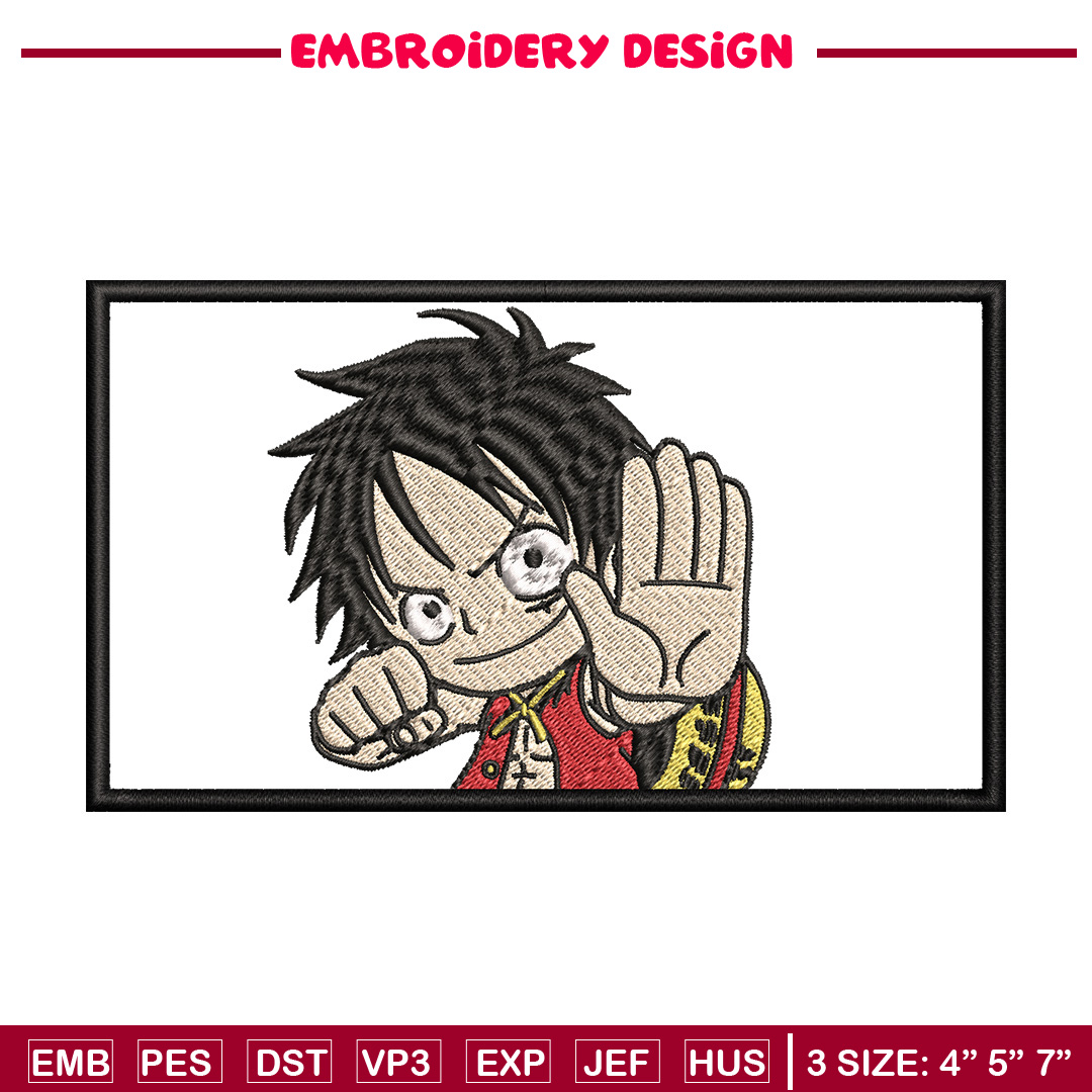 Luffy kid embroidery design, One piece embroidery, Anime des - Inspire ...