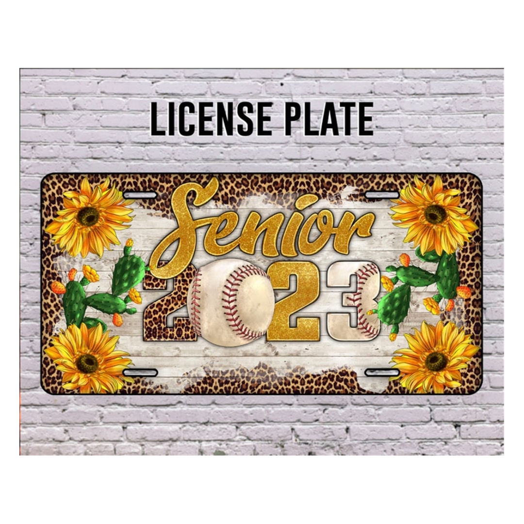 Senior 2023 Baseball License Plate, Baseball License Plate P - Inspire ...