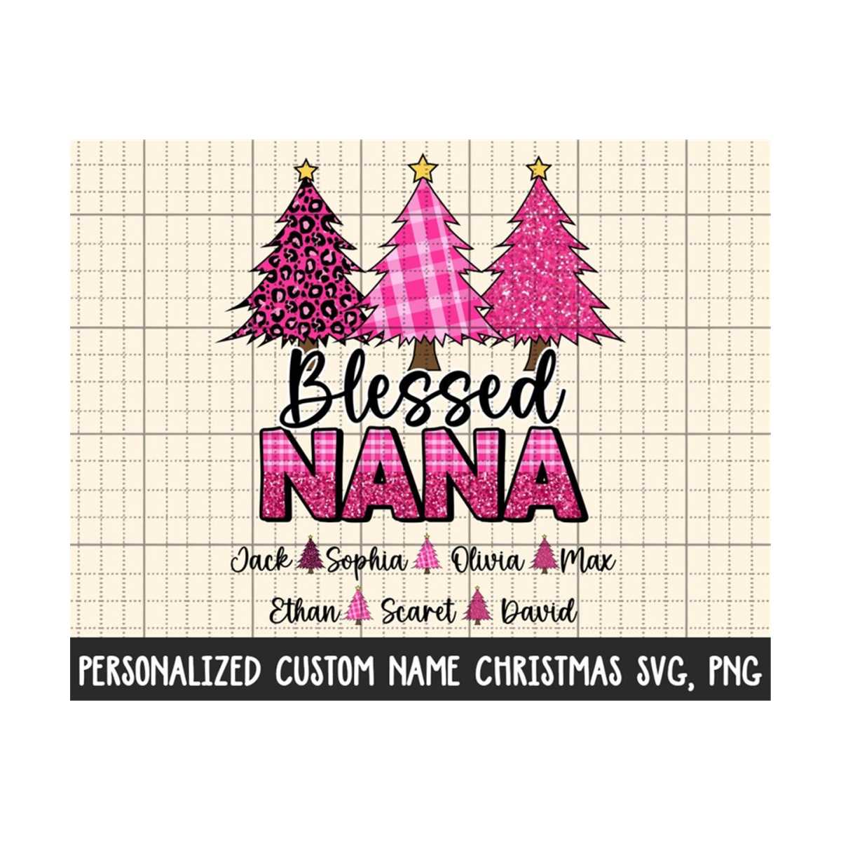 Personalized Christmas Blessed Nana Svg, Png, Christmas Pine | Inspire Uplift