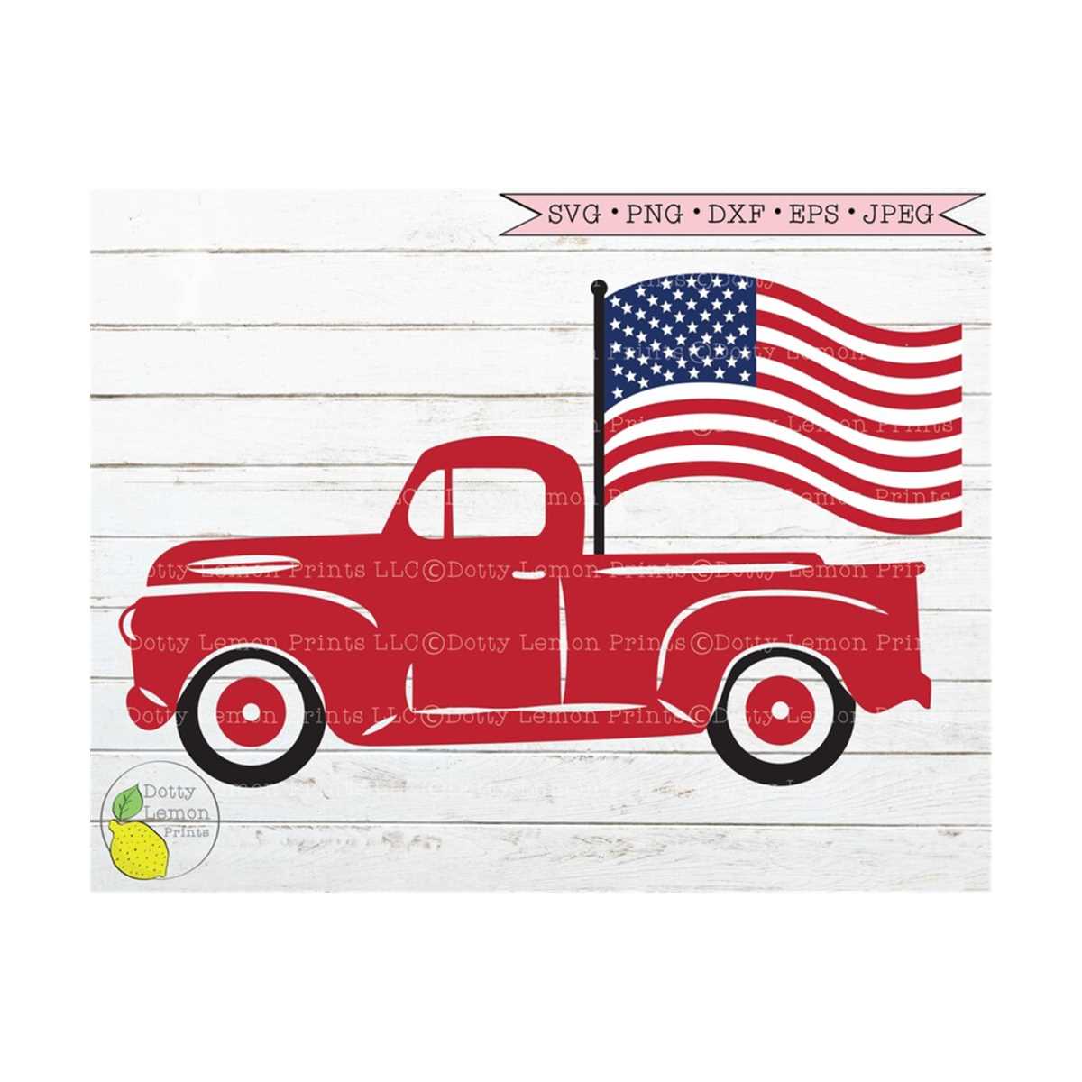 4th of July Truck svg Summer svg Patriotic svg Amercian Flag | Inspire ...