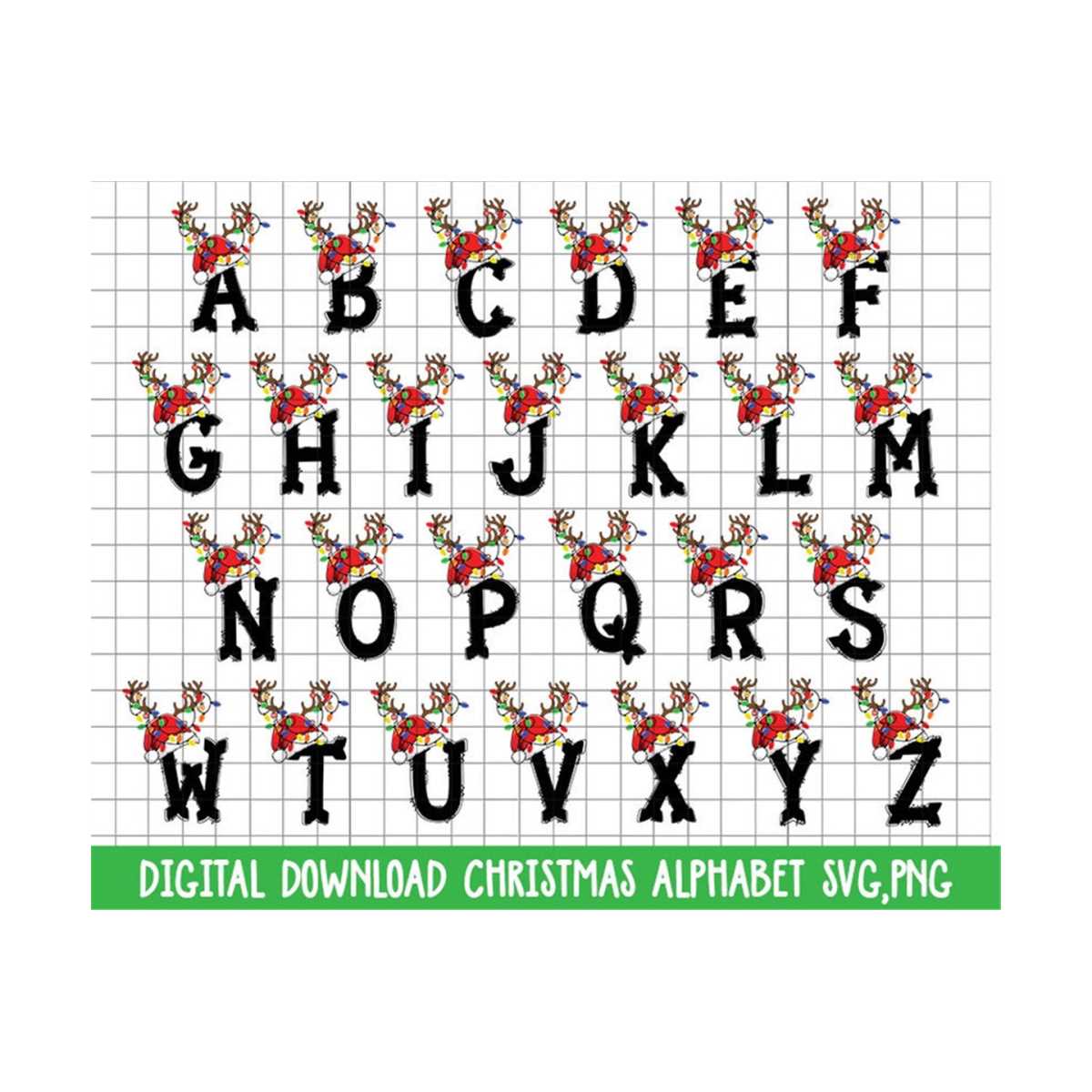 Christmas Alphabet Svg Png, Santa Hat Svg, Holiday Season Sv | Inspire ...