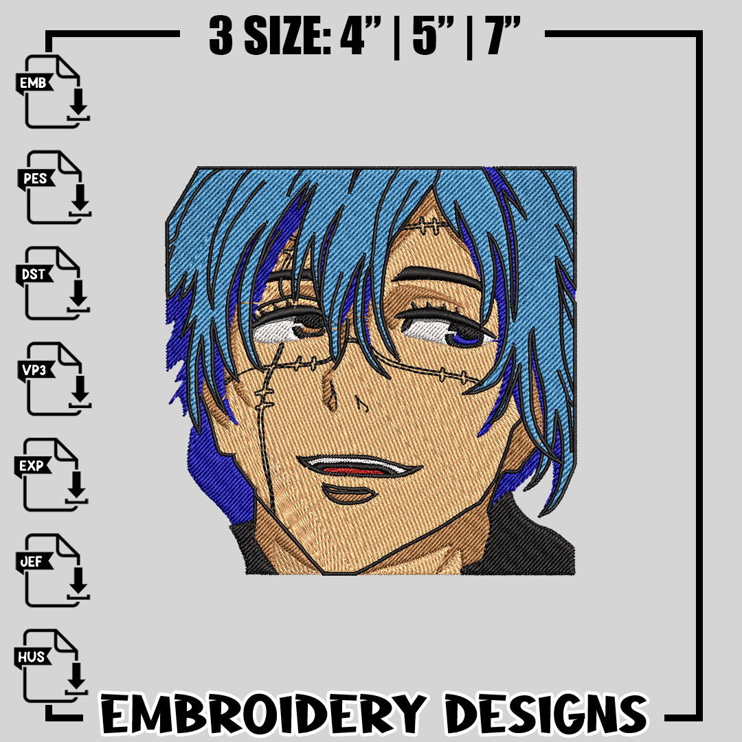 Mahito embroidery design, jujutsu kaisen embroidery, anime d | Inspire ...