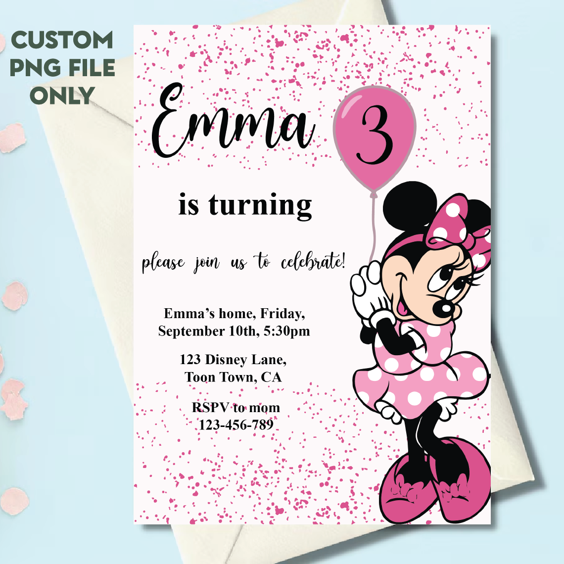 Personalized File Minnie Mouse Invitation Minnie Cute Invite - Inspire ...