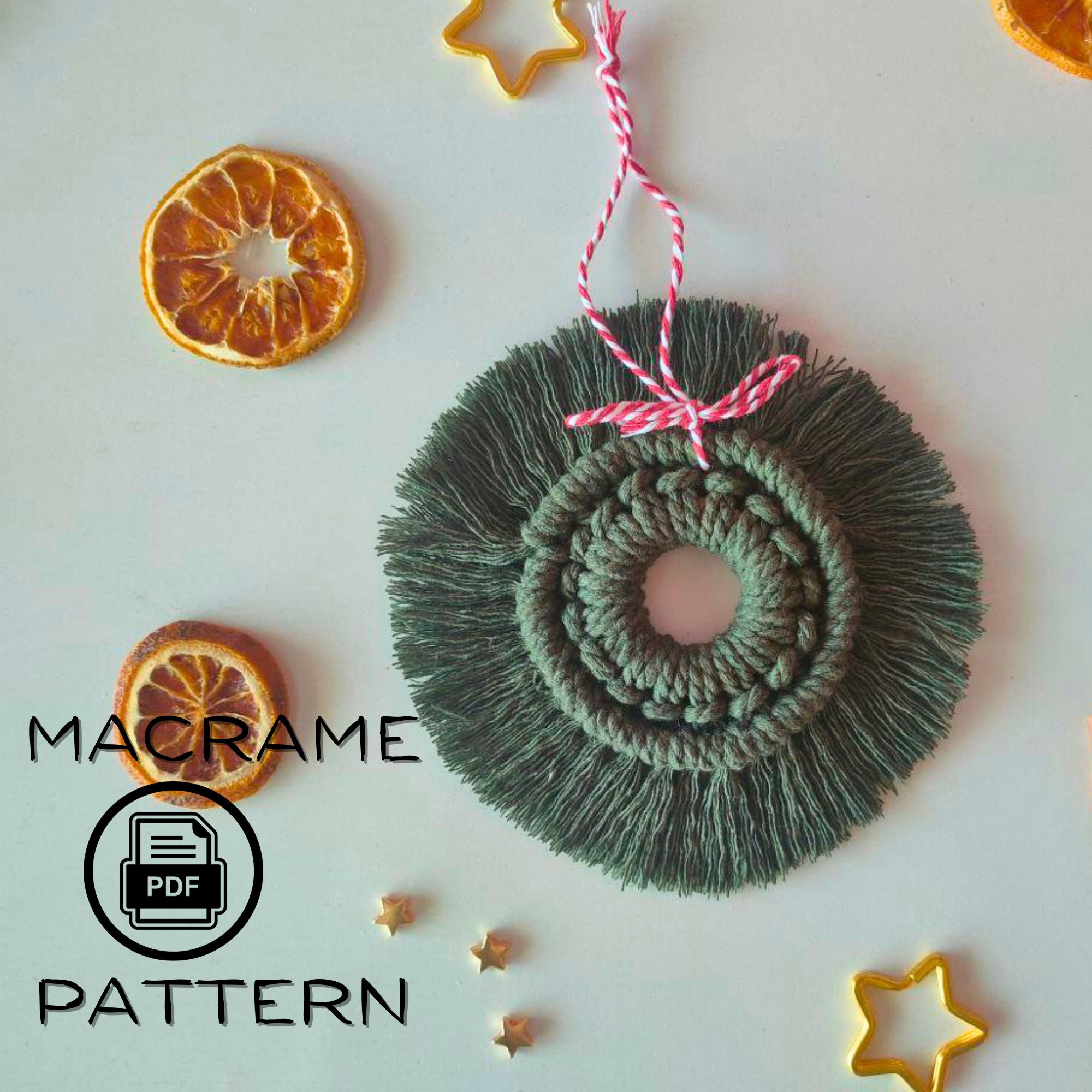Macrame ornament pdf pattern, Easy Christmas decor DIY, Macr | Inspire ...