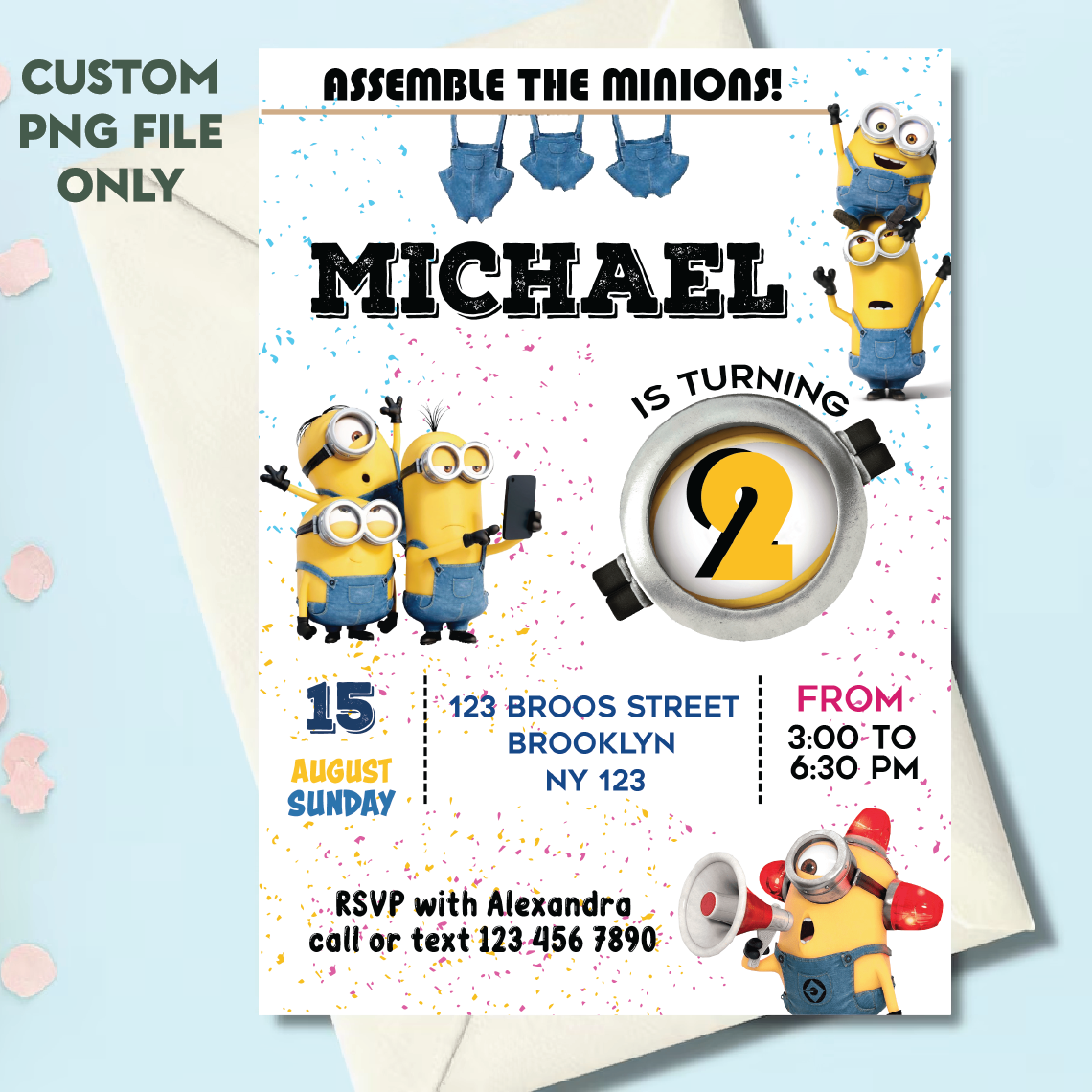 Personalized File Minions Invitation | Kids invitation | Dig | Inspire ...