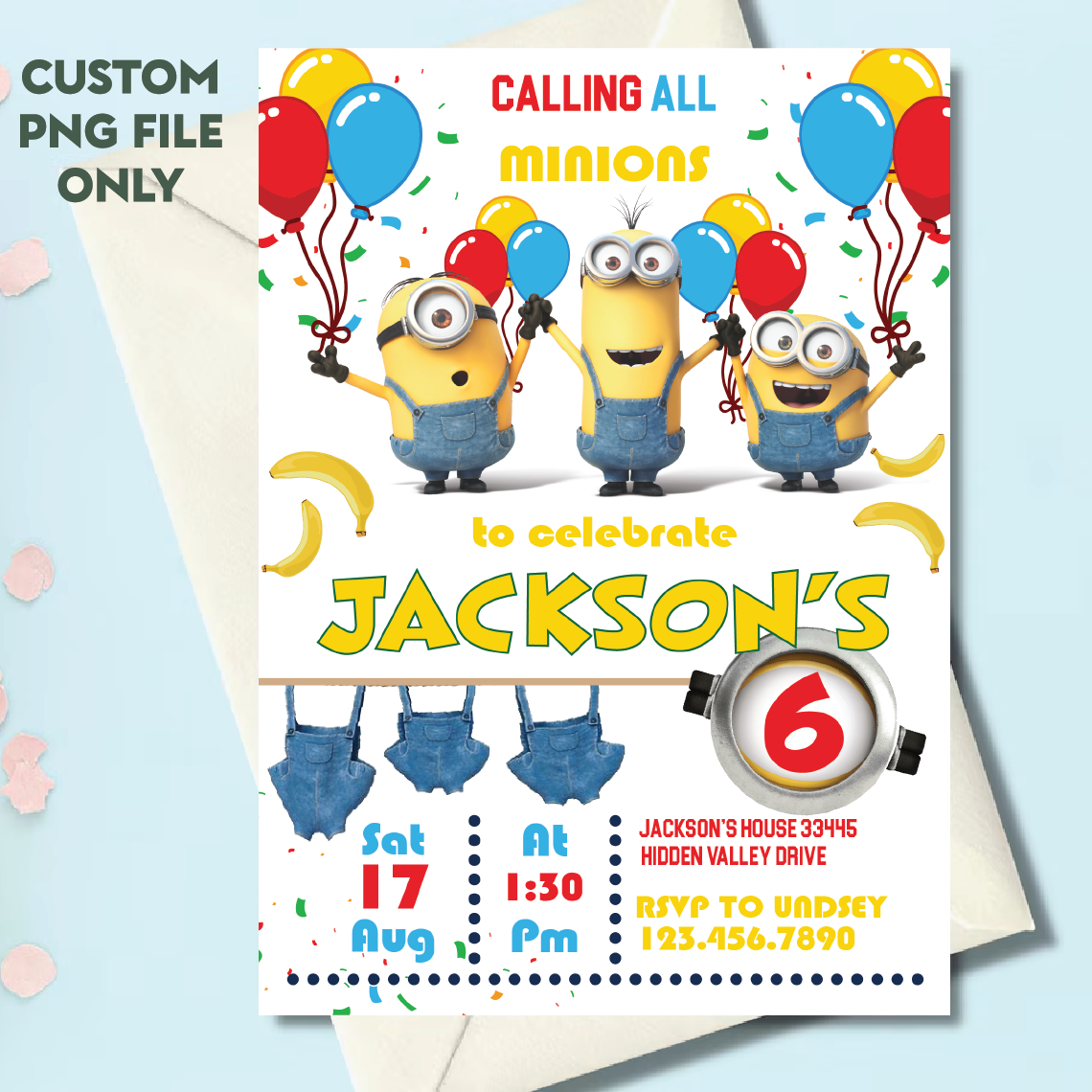 Personalized File Minions Invitation | Kids invitation | Dig - Inspire ...